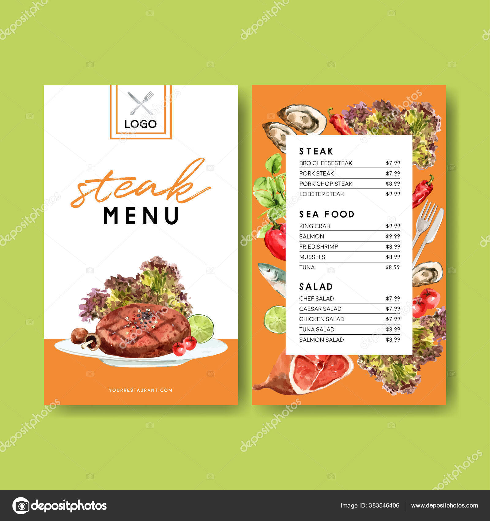 Stylish Food Menu Template Design Text Vector Illustration Stock Vector ...
