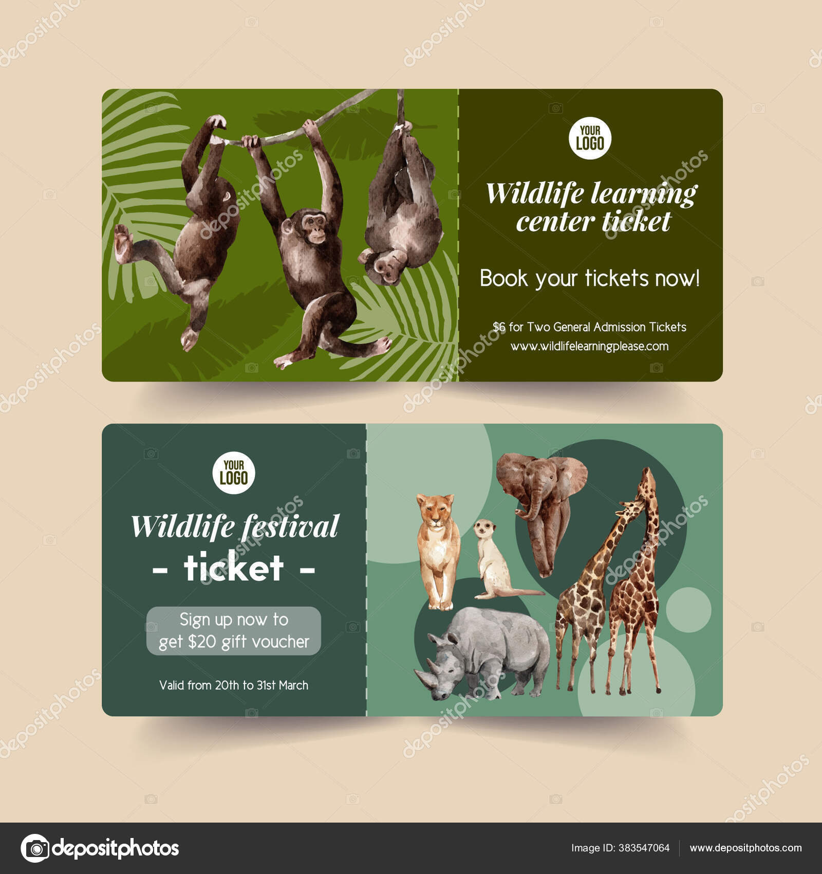 Stylish Zoo Template Design Text Vector Illustration Stock Vector Image ...