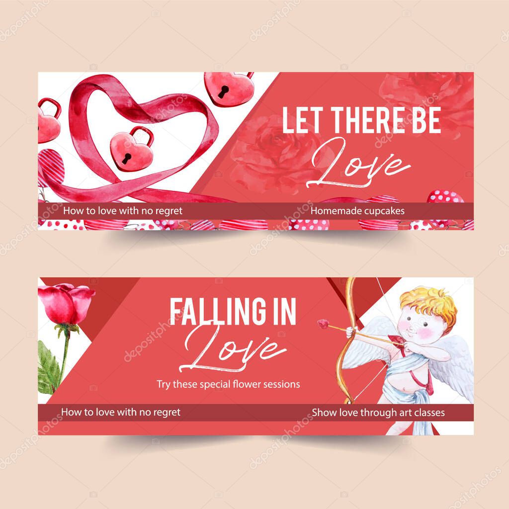 diseño de plantillas de banners de amor con estilo con texto ...