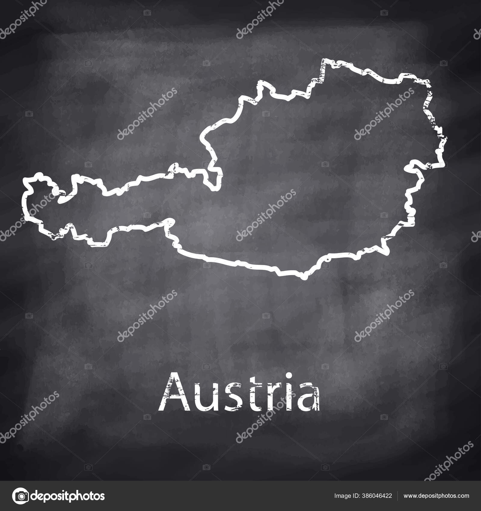 Esquema Blanco Del Mapa Sobre Fondo Oscuro Vector de stock por ...