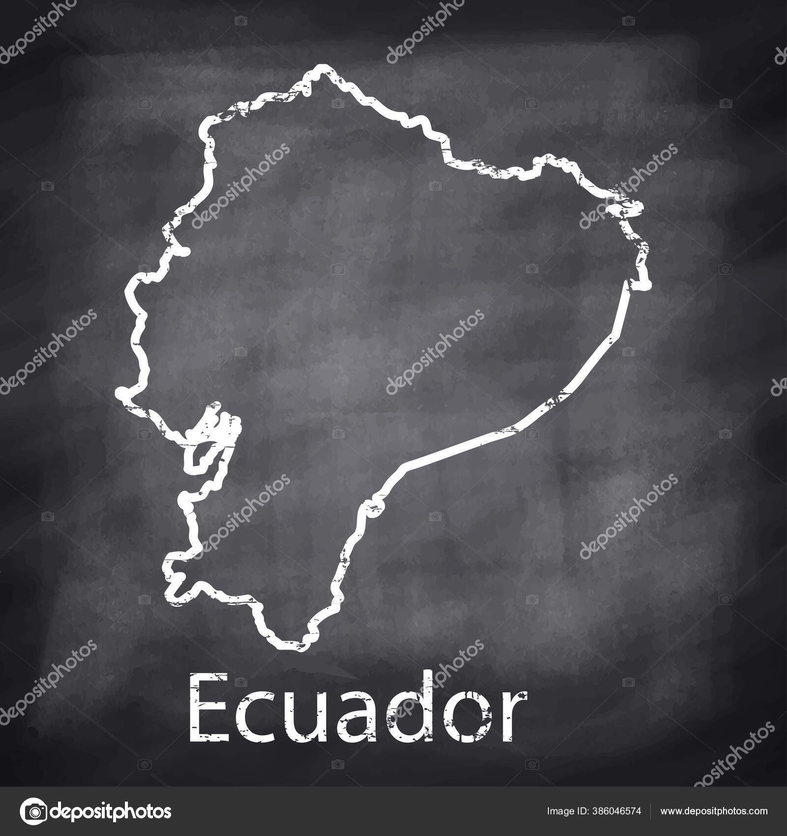 White Outline Map Dark Background Stock Vector Image by ...