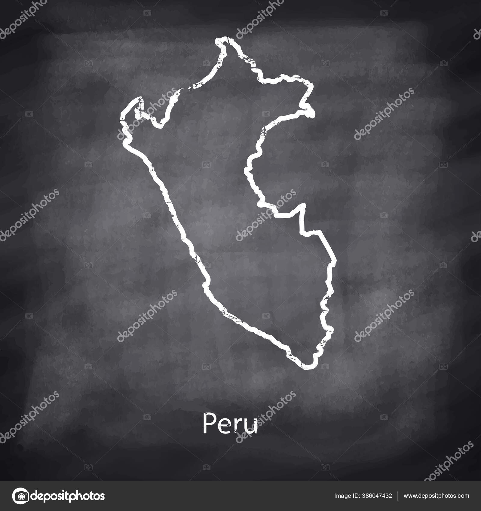 White Outline Map Dark Background Stock Vector Image by ...