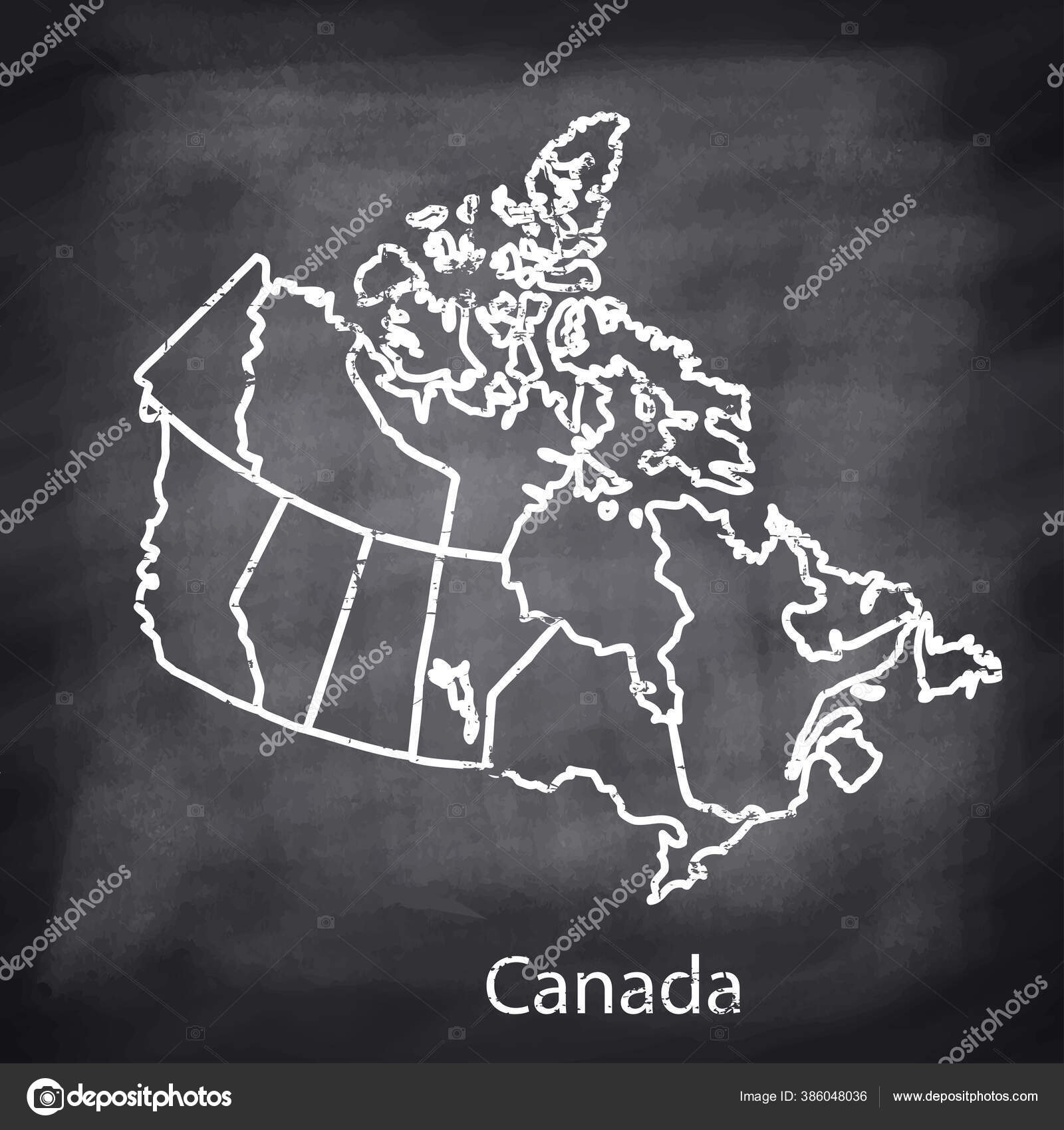 White Outline Map Dark Background Stock Vector Image by ...