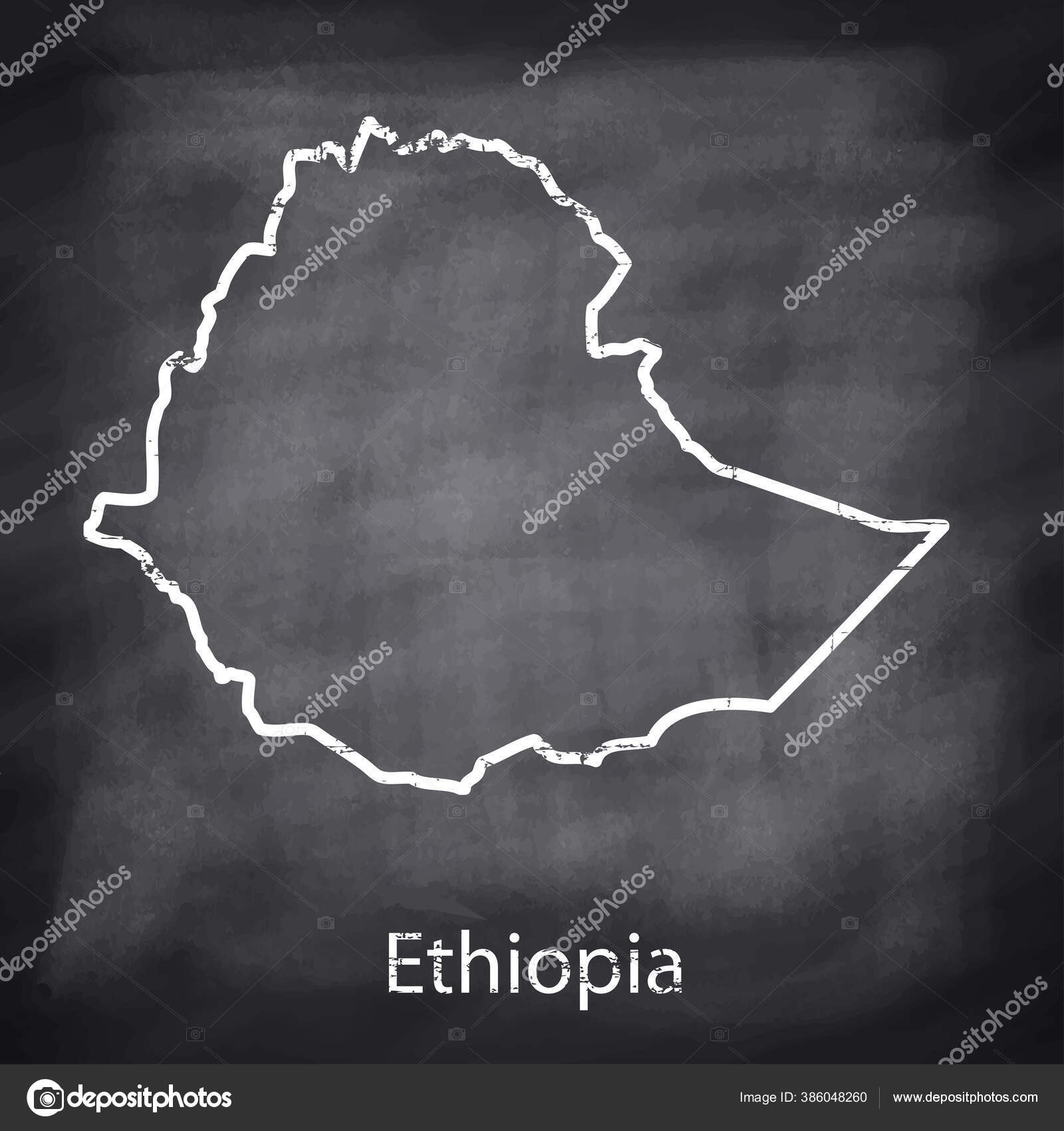 White Outline Map Dark Background Stock Vector by ©photographeeasia ...