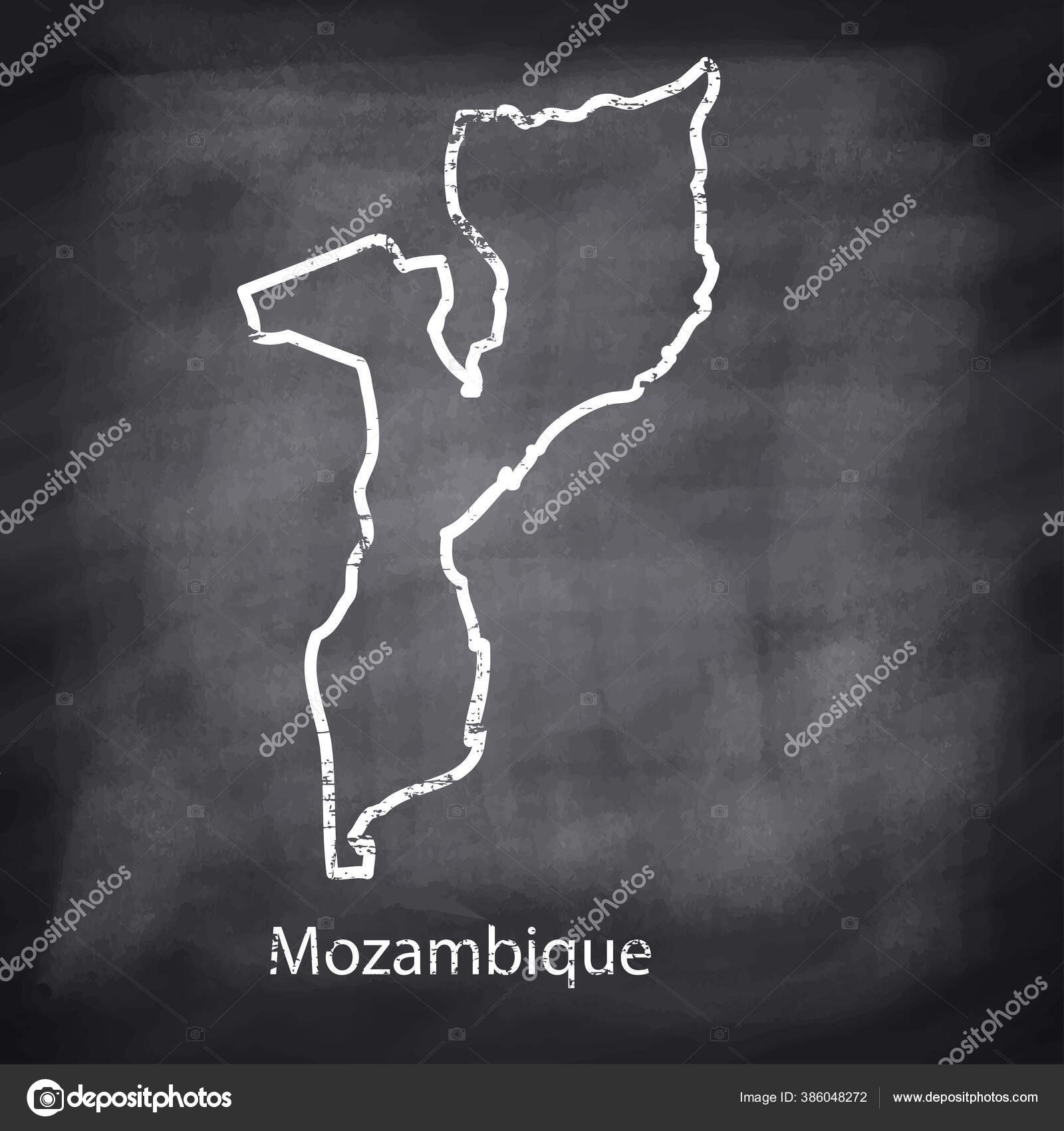 White Outline Map Dark Background Stock Vector Image by ...