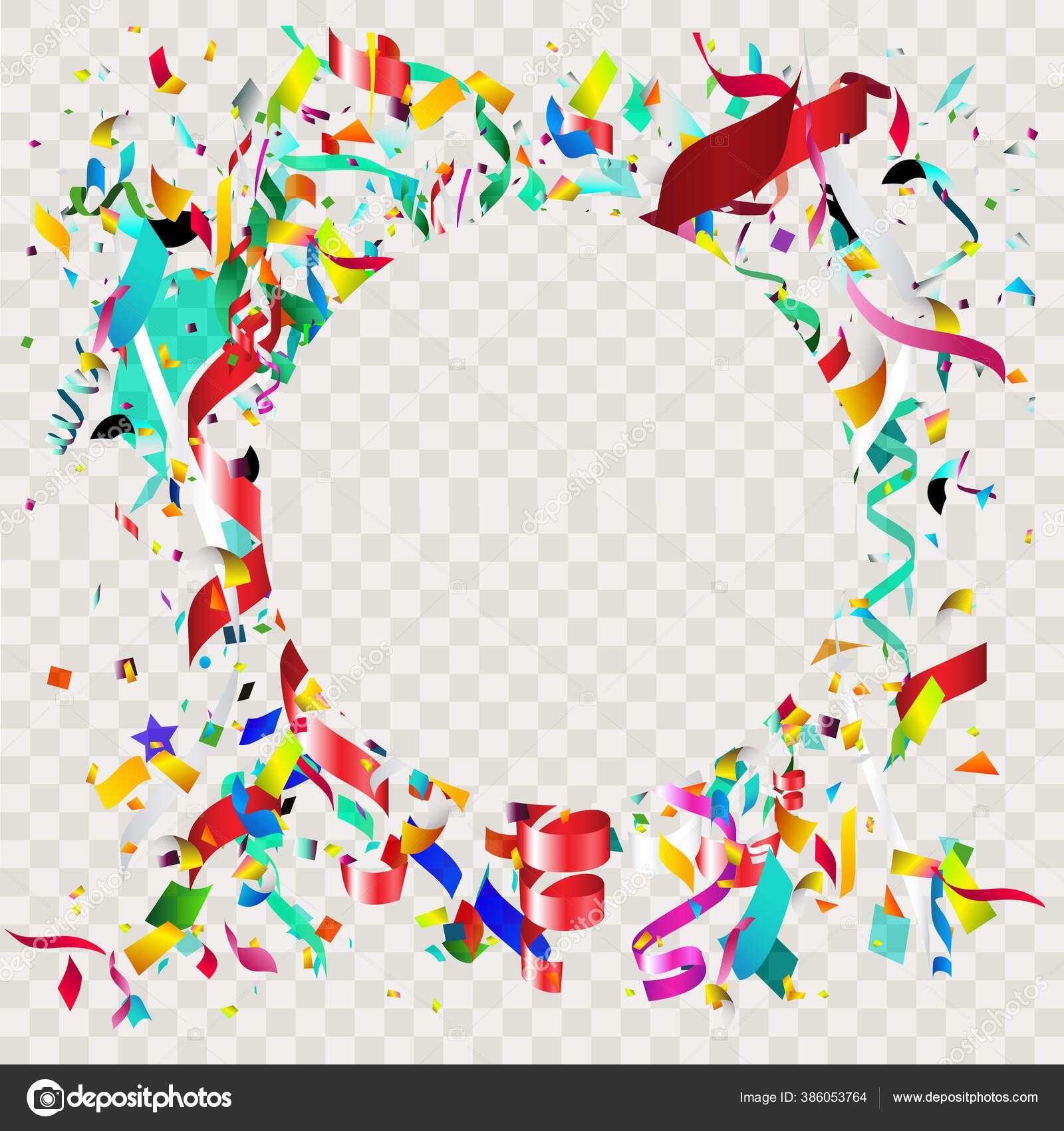 Colored Confetti Background Template Design Vector Illustration Stock ...