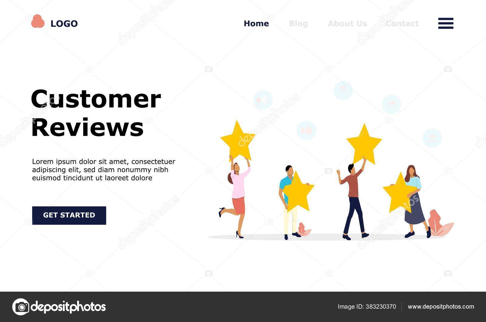Customer Reviews Vector Concept Illustration Suitable Web Landing Page ...