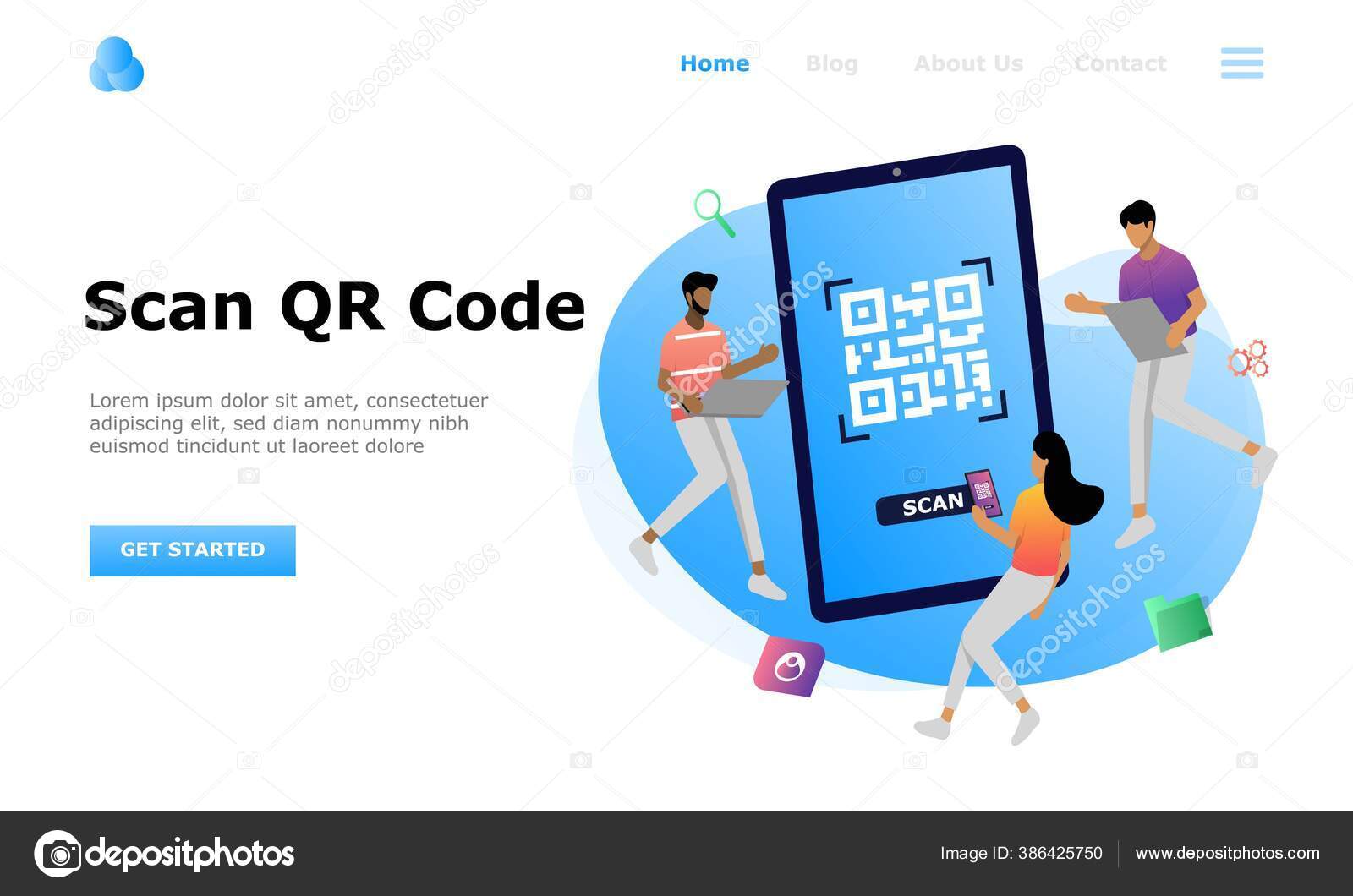 Code Scanning Vector Illustration Concept Suitable Web Landing Page ...
