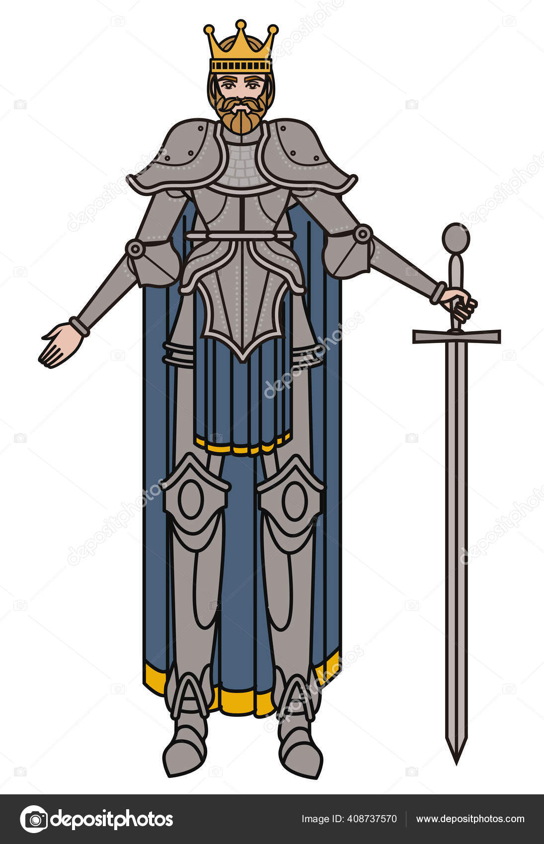 King Knight Long Sword Stock Vector Image by ©matintheworld #408737570
