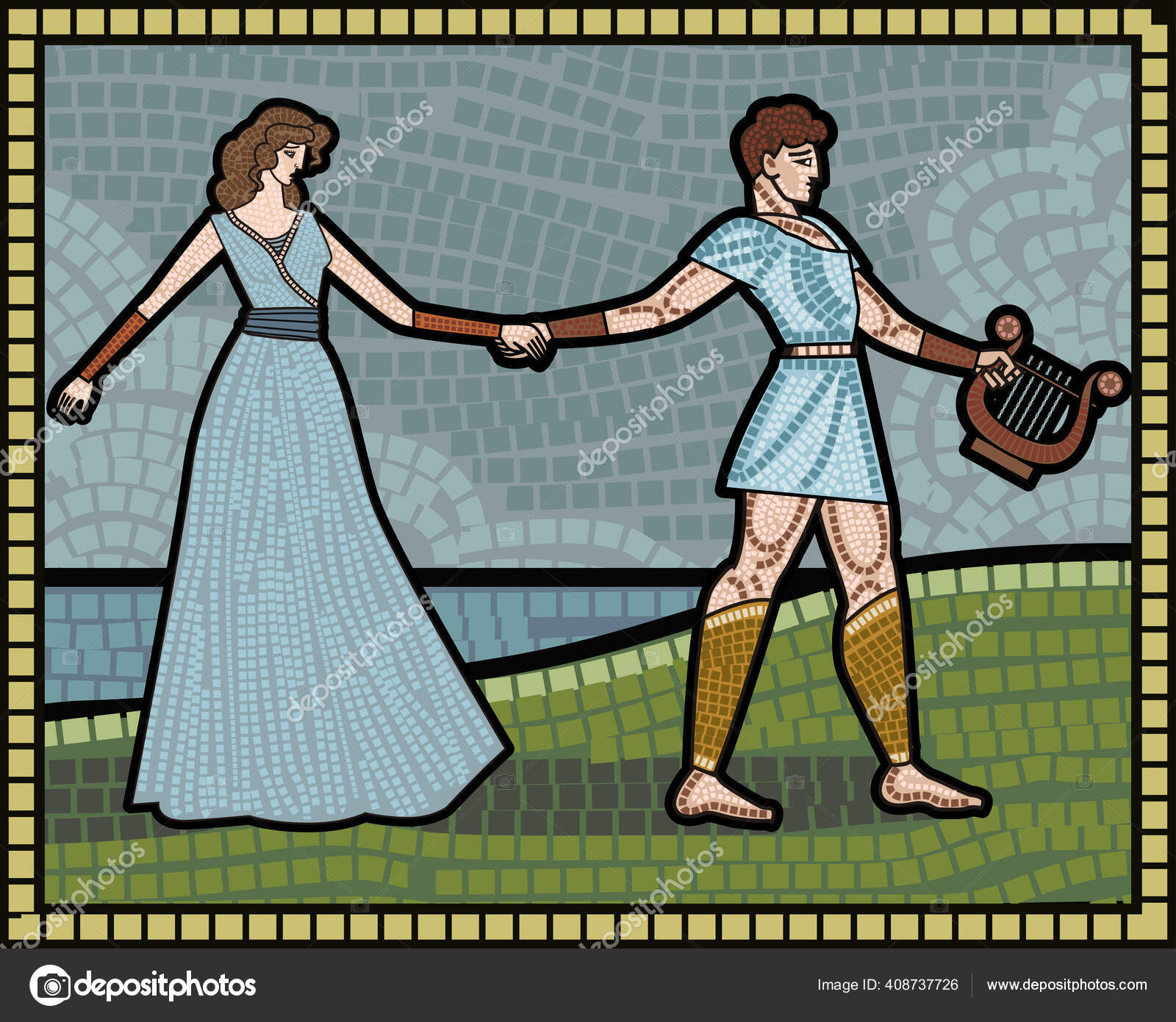 Orpheus Eurydice Greek Mythology Myth — Stock Vector © matintheworld ...