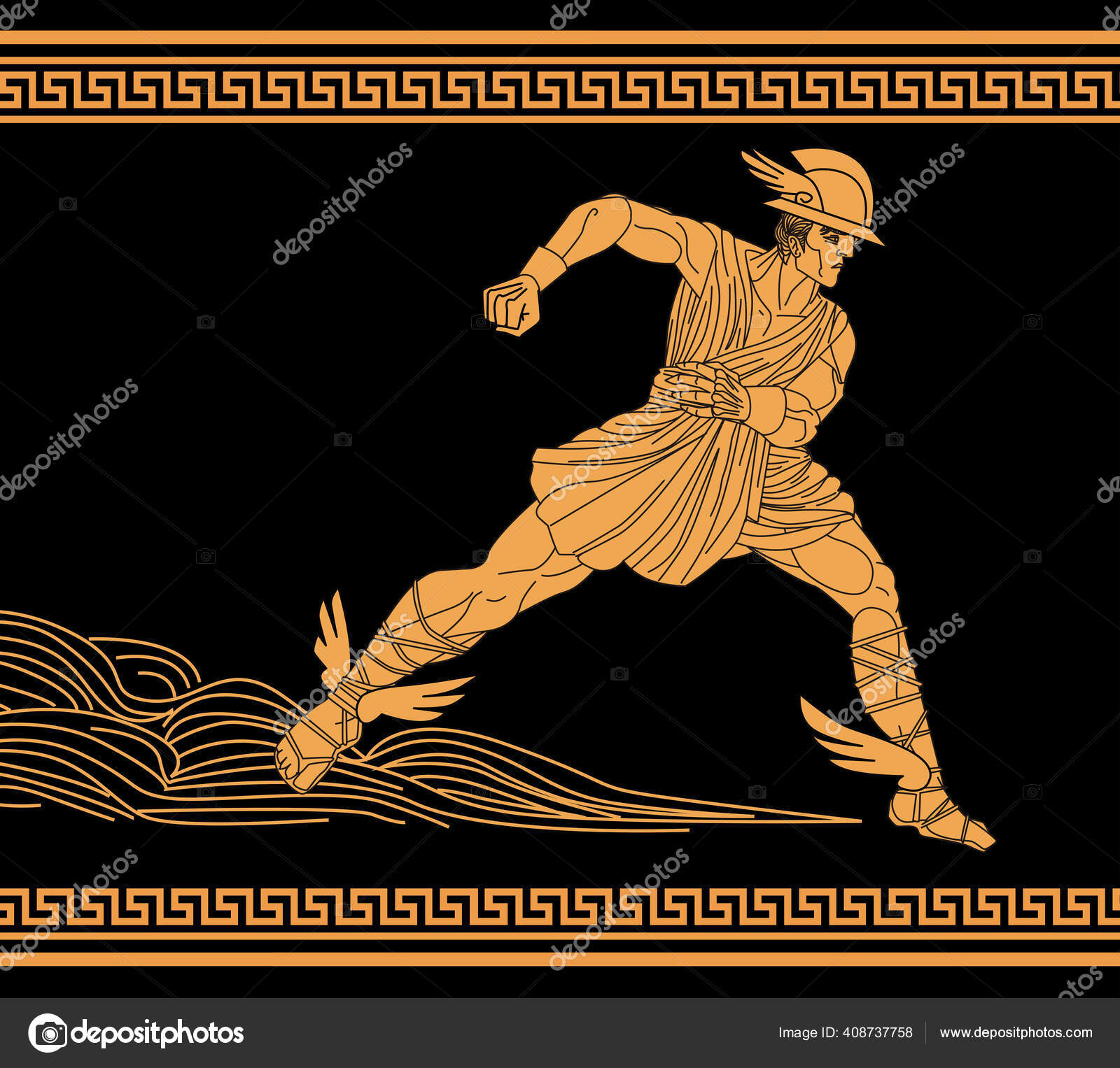 Hermes Mercury Greek Mythology God Stock Vector by ©matintheworld 408737758