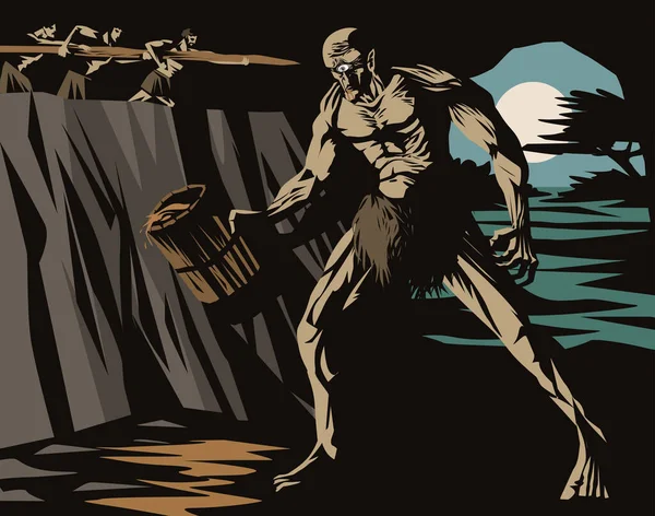 Beowulf Fighting Grendel Drawing