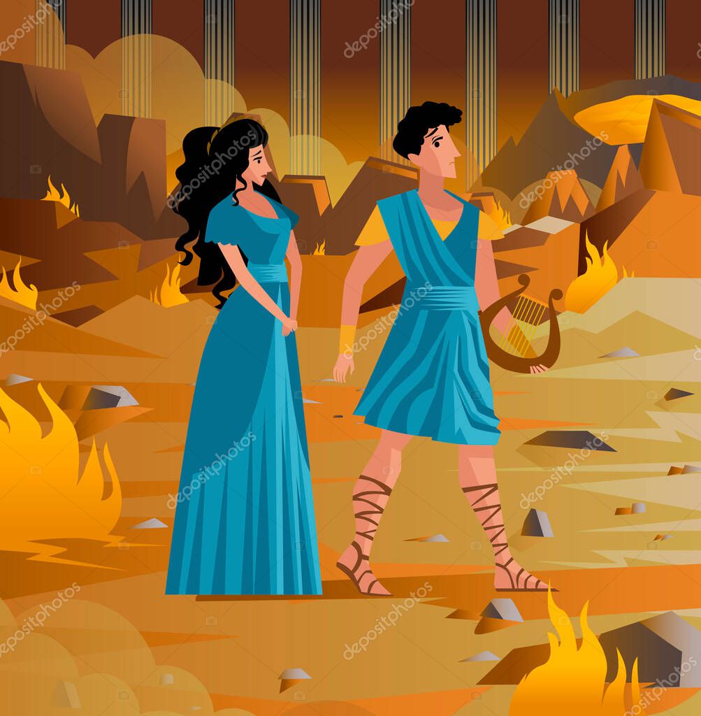 Mitología Griega Orfeo Eurídice Vector de stock por ©matintheworld ...