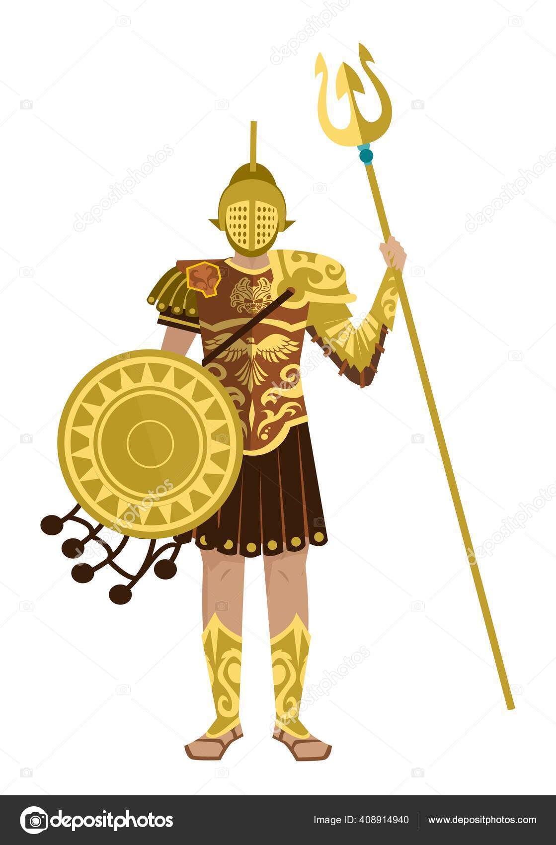 Strong Gladiator Trident Net Stock Vector Image by ©matintheworld ...