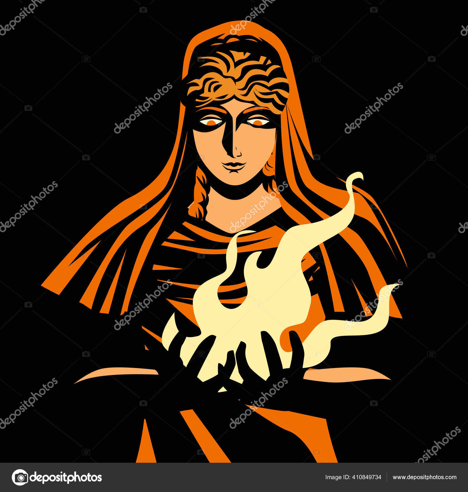 Greek Goddess Of Fire Drawing