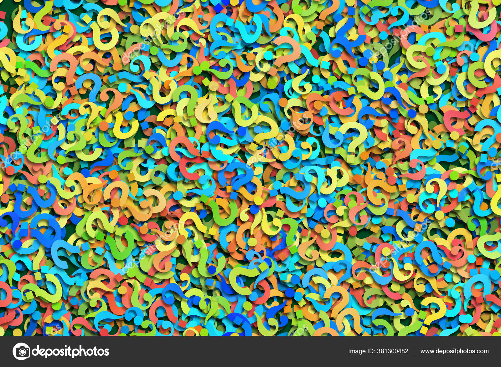 Question Marks Interrogation Points Colorful Repeatable Pattern Shadow ...