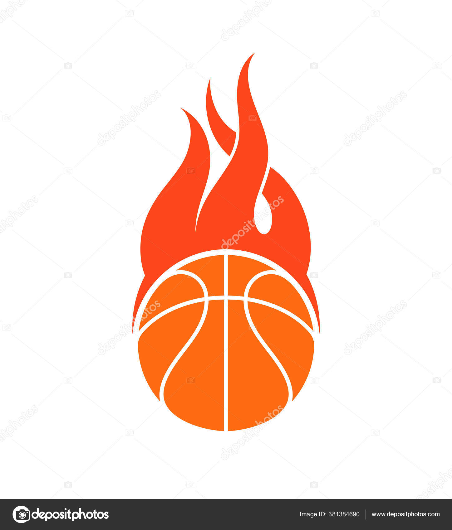 Basketball Ball Fire Logo — Stock Vector © Aliaksei_7799 #381384690
