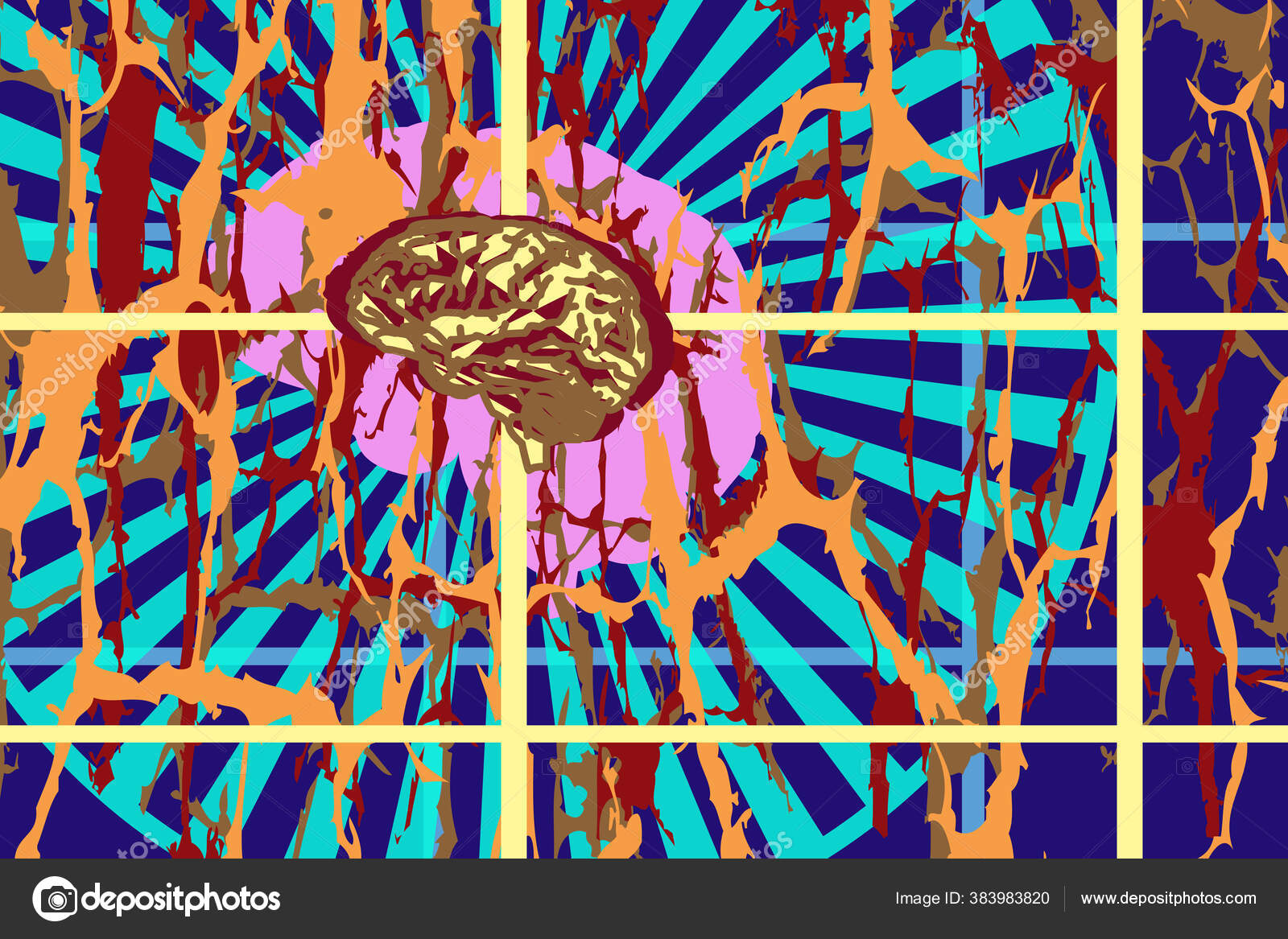 Abstract Image Human Brain Thoughts Perception Radiation Certain ...