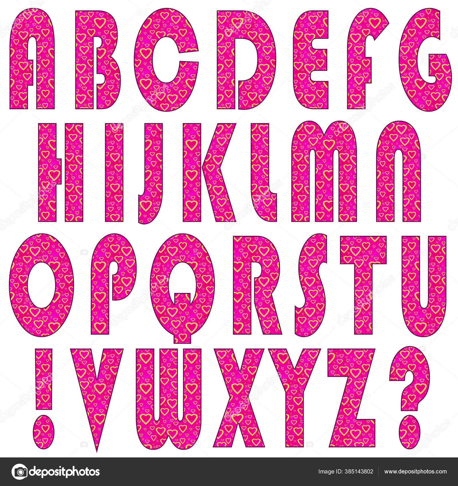 Raster Set Textured Capital Letters Latin Alphabet Exclamation Question ...
