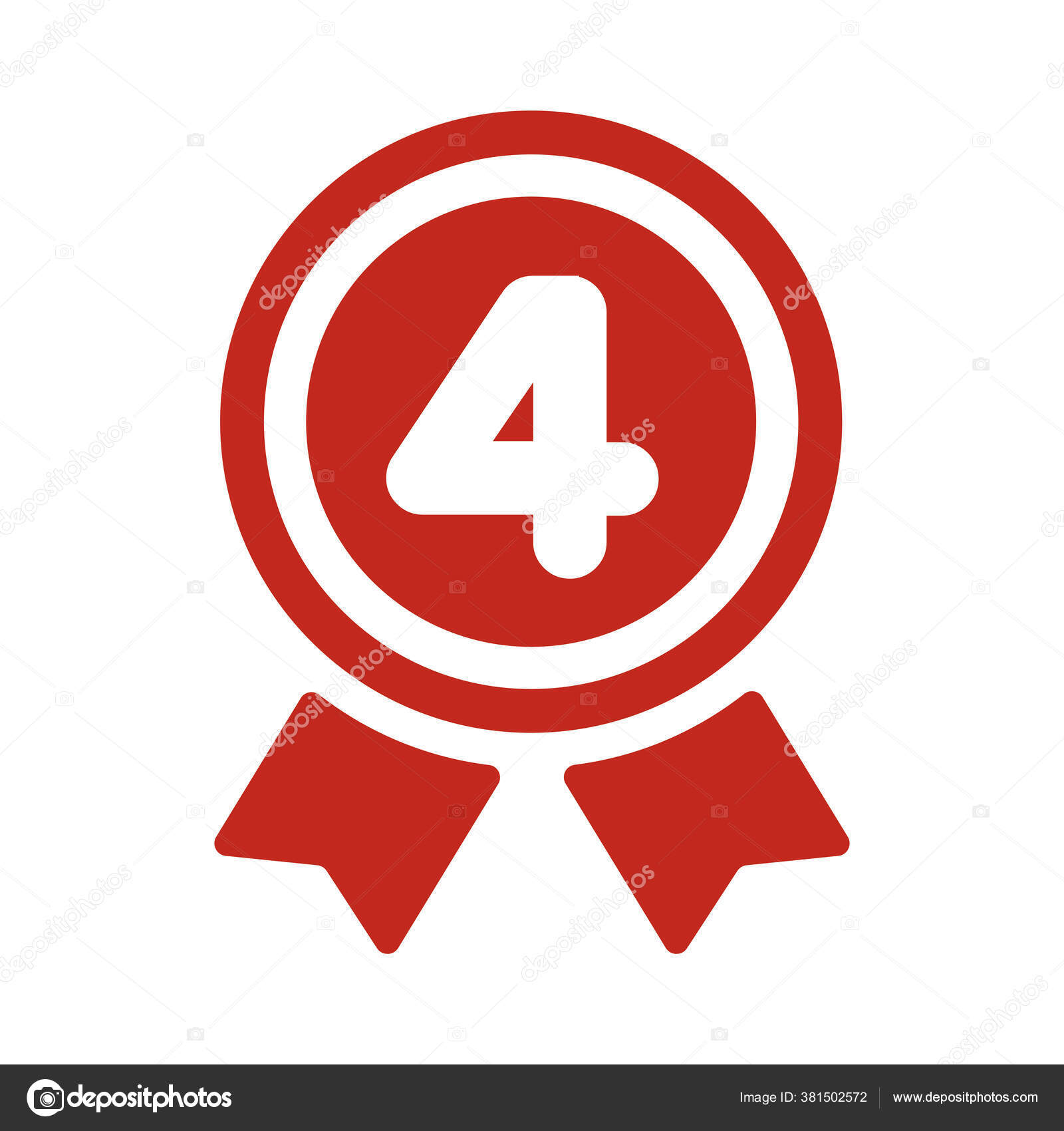 Ranking Medal Icon Illustration 4Th Place Stock Vector by ©barks 381502572
