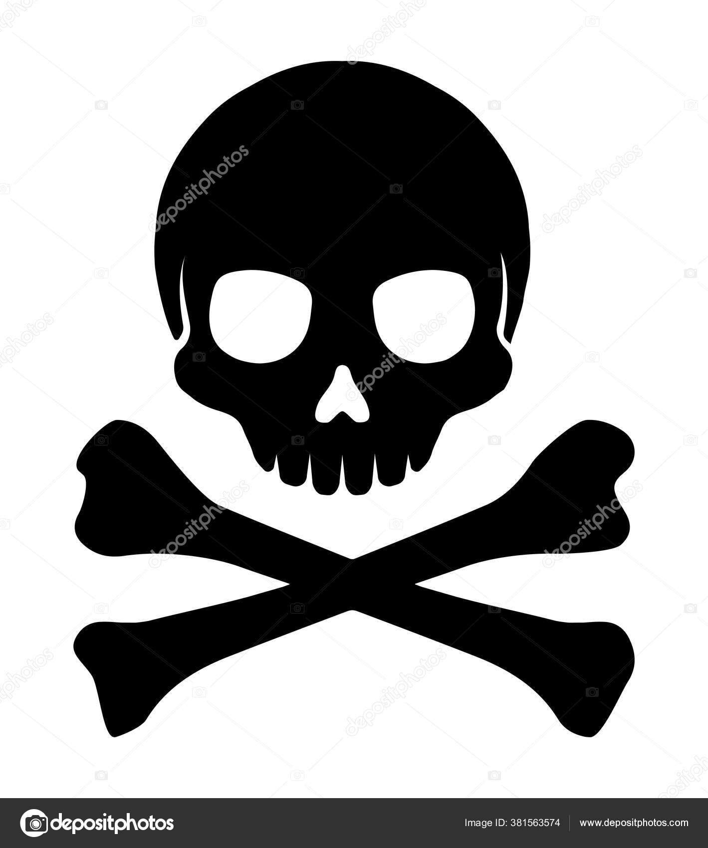 Crossbones Skull Mark Flat Vector Illustration Danger Warning Stock ...