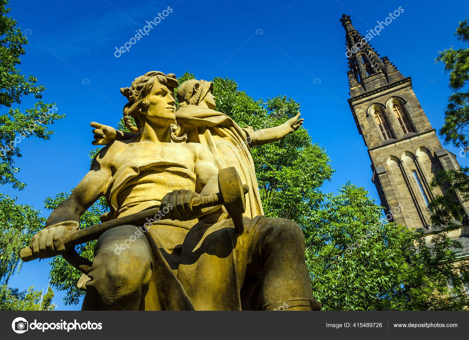 Prague Czech Republic Statue Libuse Premysl Vysehrad – Stock Editorial ...