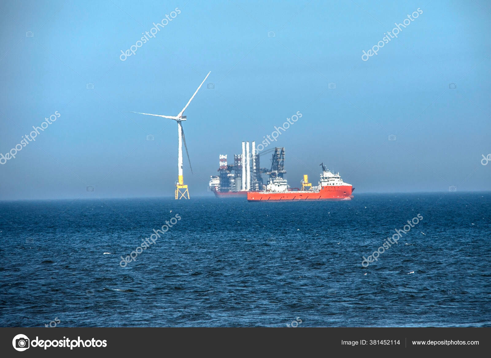 Wind Turbines Installation Coast Aberdeen Scotland — Stock Editorial ...