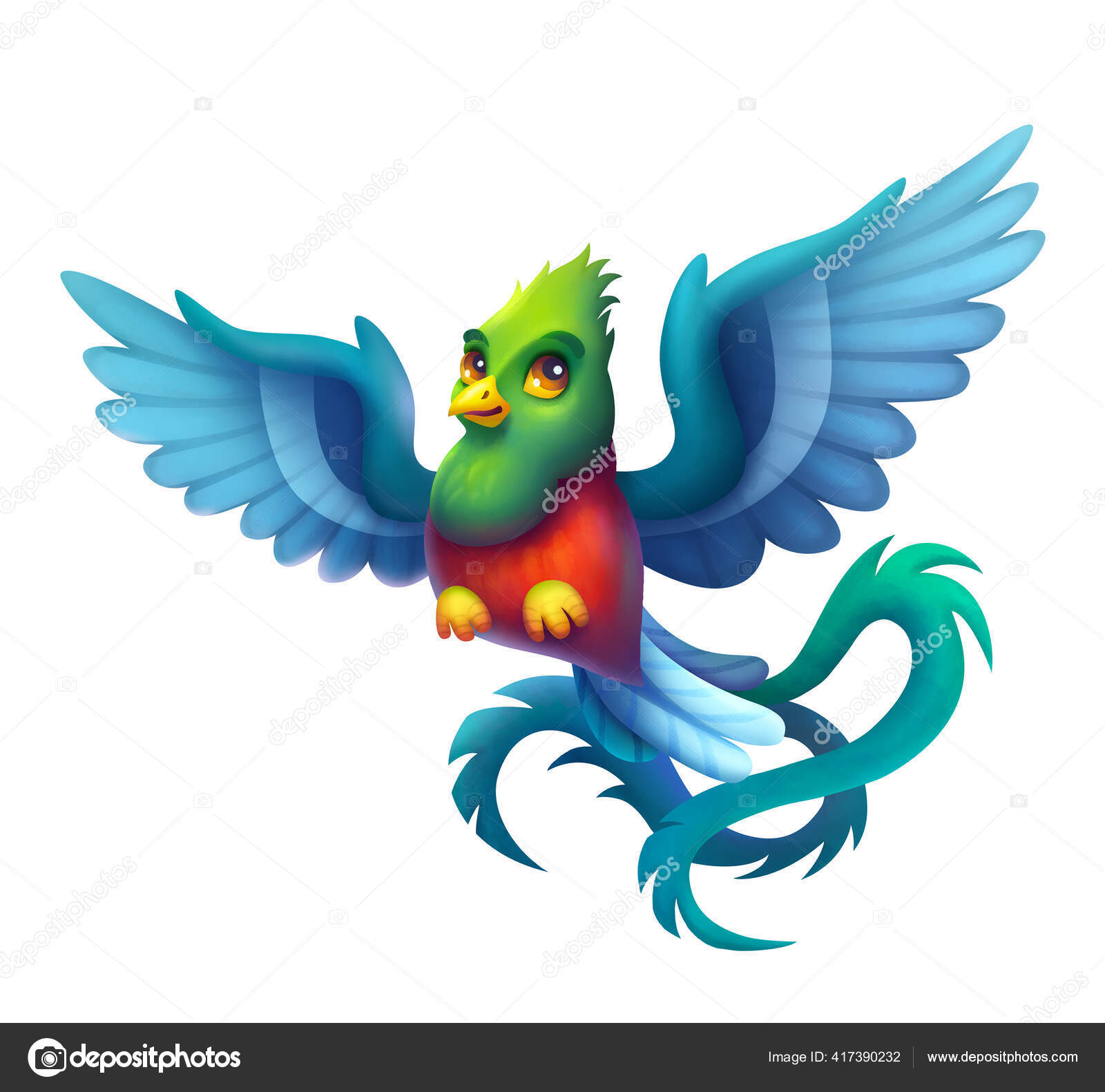 Quetzal Flying Drawing