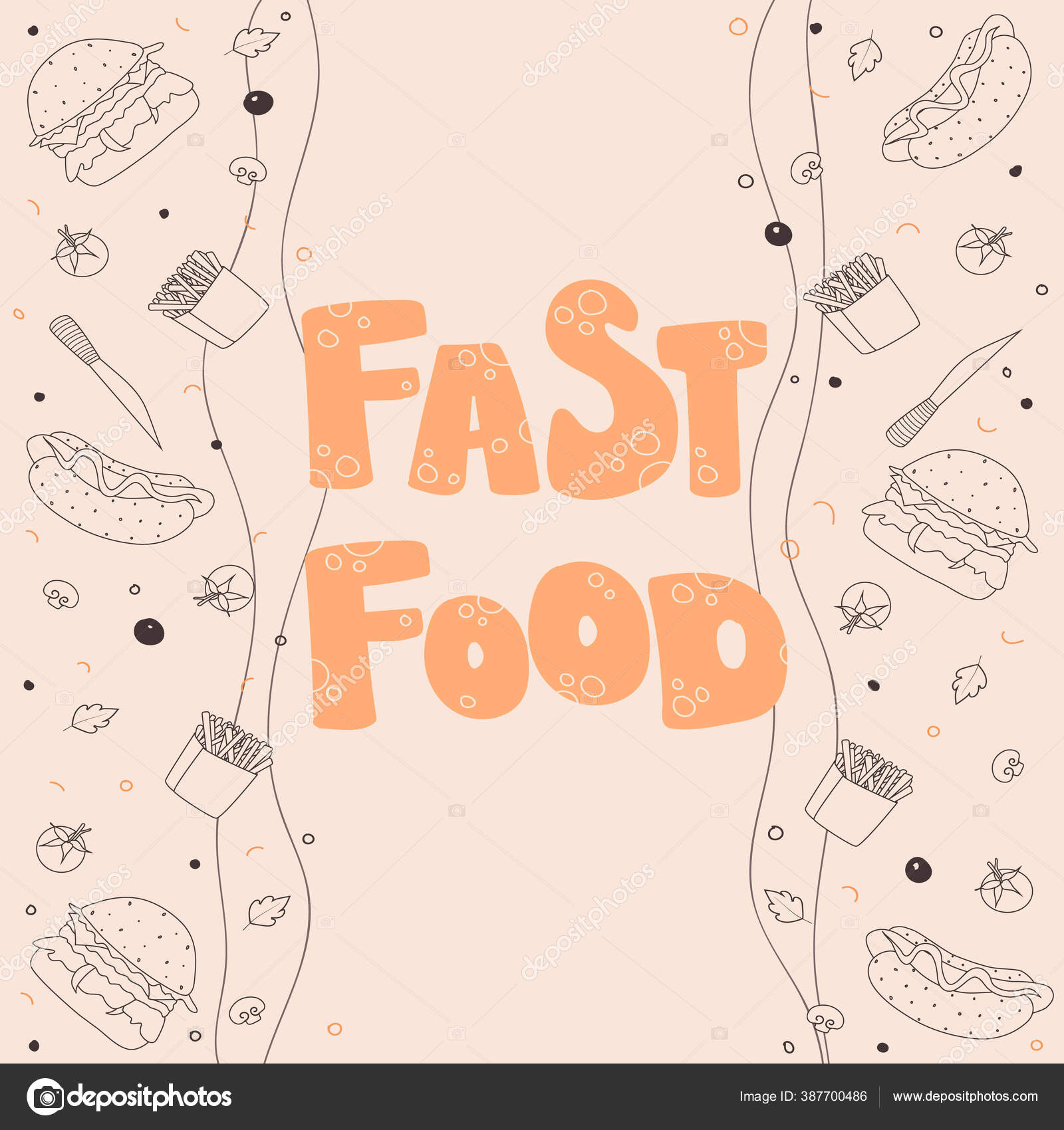 Template Fast Food Menu Restaurant Bistro Menu Burger French Fries ...