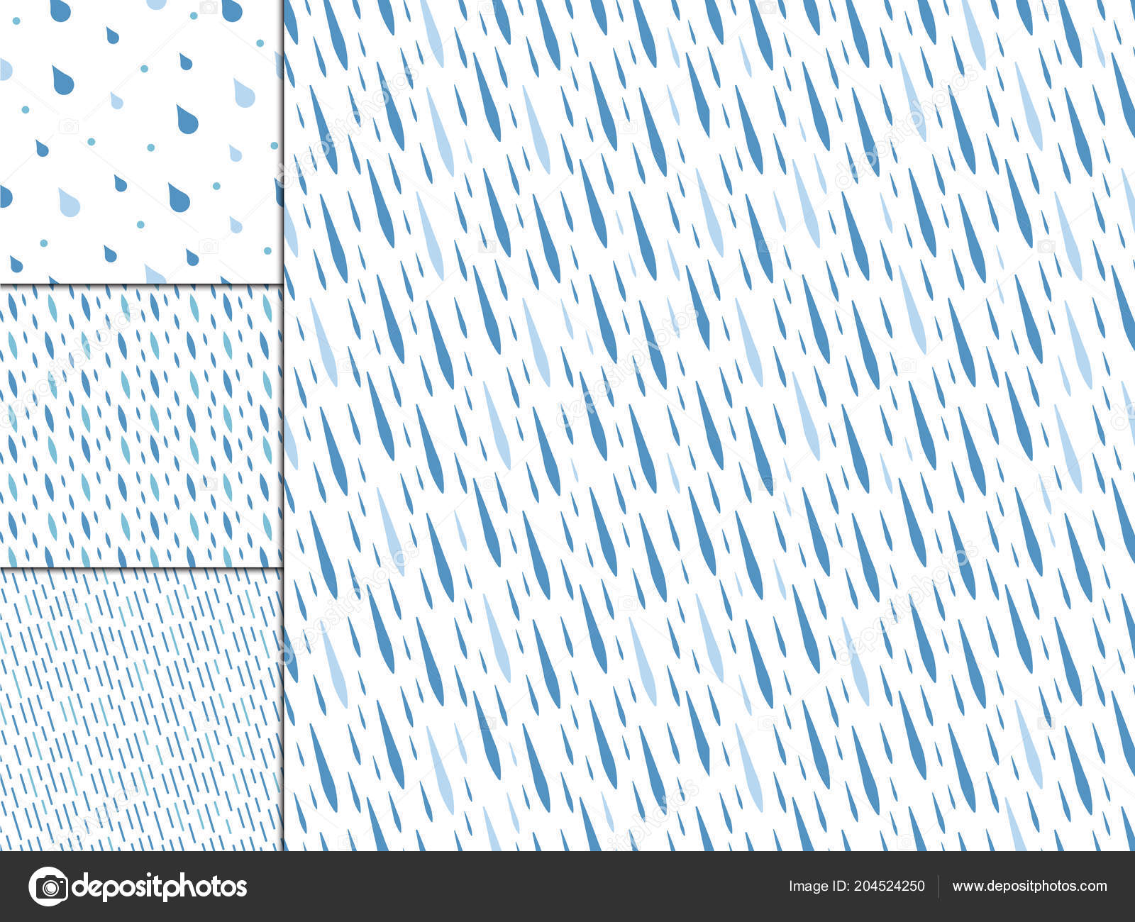 Rain drops seamless pattern background vector water blue nature ...