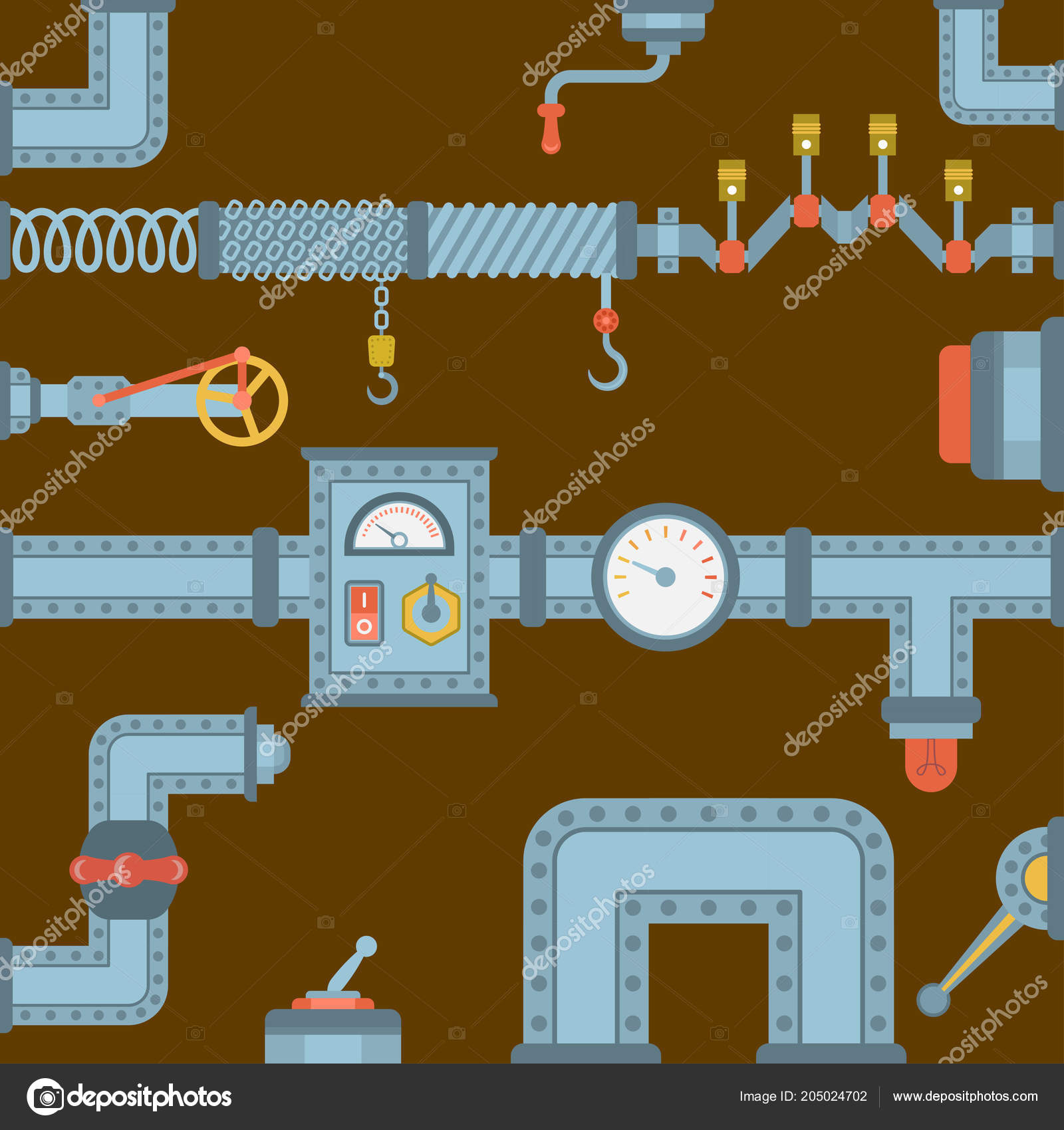 Machine parts different mechanism vector mechanical manufacturing work ...