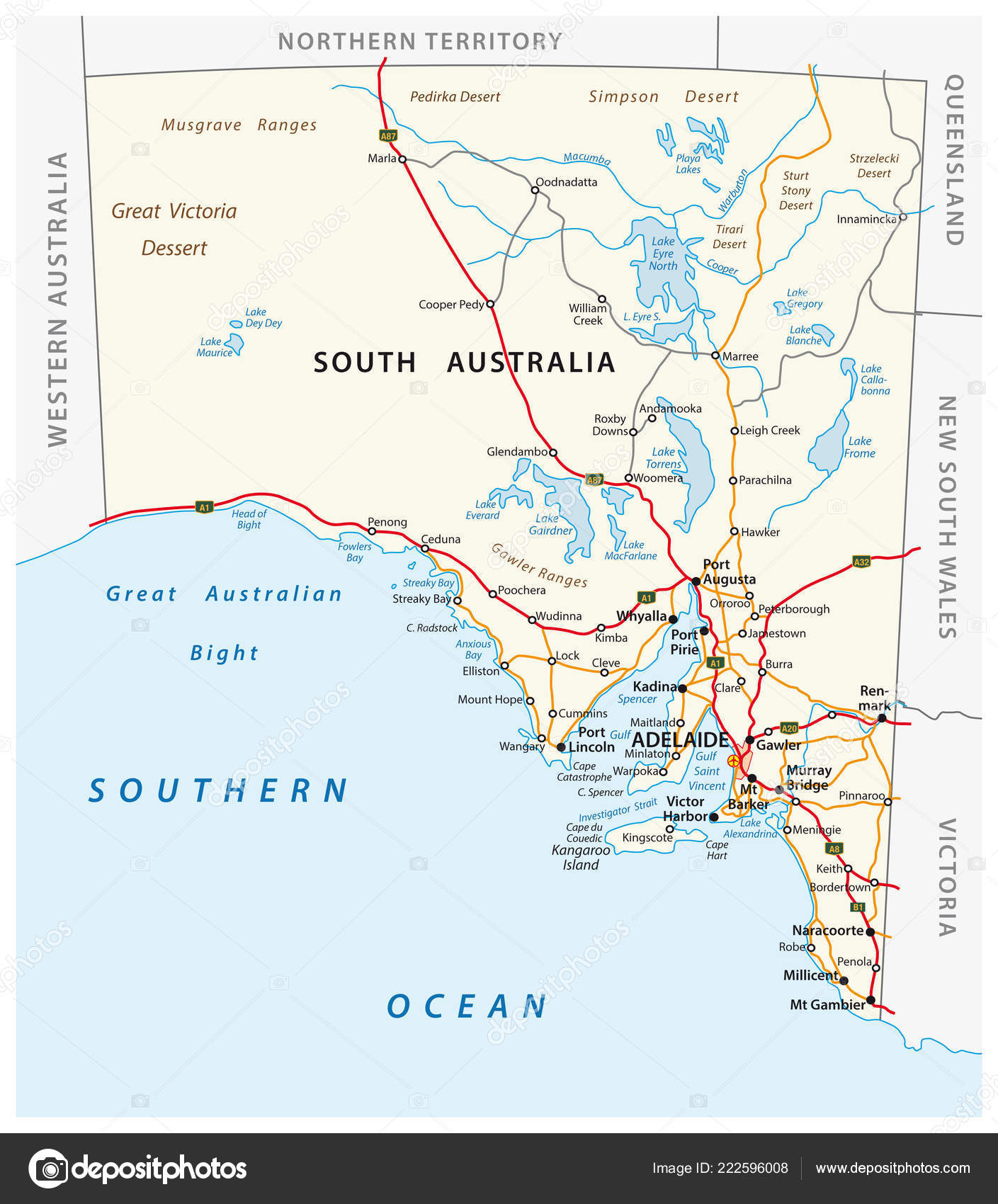 State Map Of South Australia Map Of South Australia At WotToDo.com.au