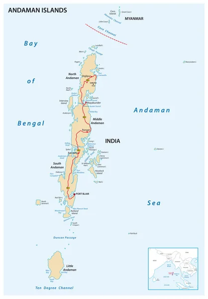 Andaman islands map Vector Art Stock Images | Depositphotos