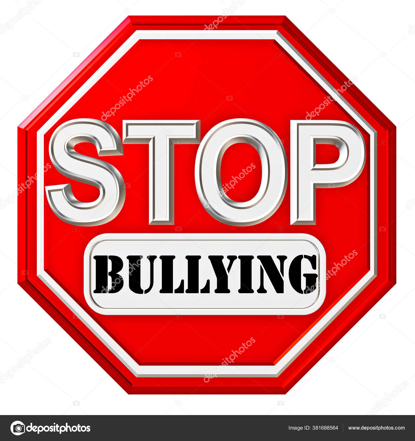 Octagonal Stop Bullying Sign Red White — Stock Photo © Raydar #381688564