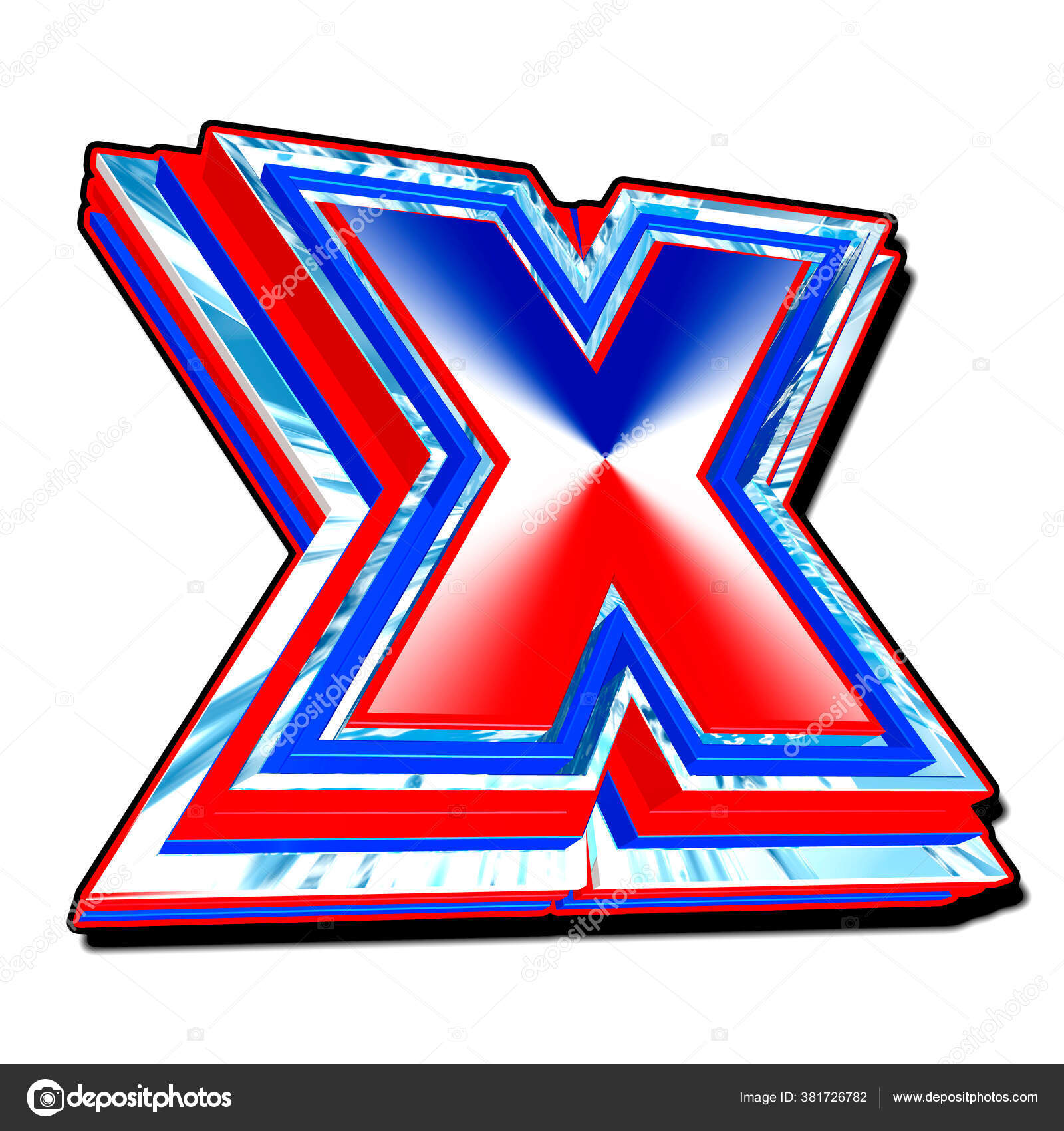 Red White Blue Vote Cross Symbol Reflective Design Isolated White ...