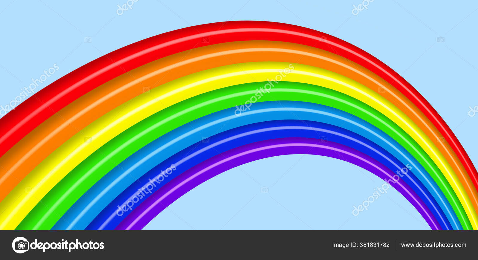 Simple Hemi Spherical Rainbow Design Perspective Isolated Sky Blue ...