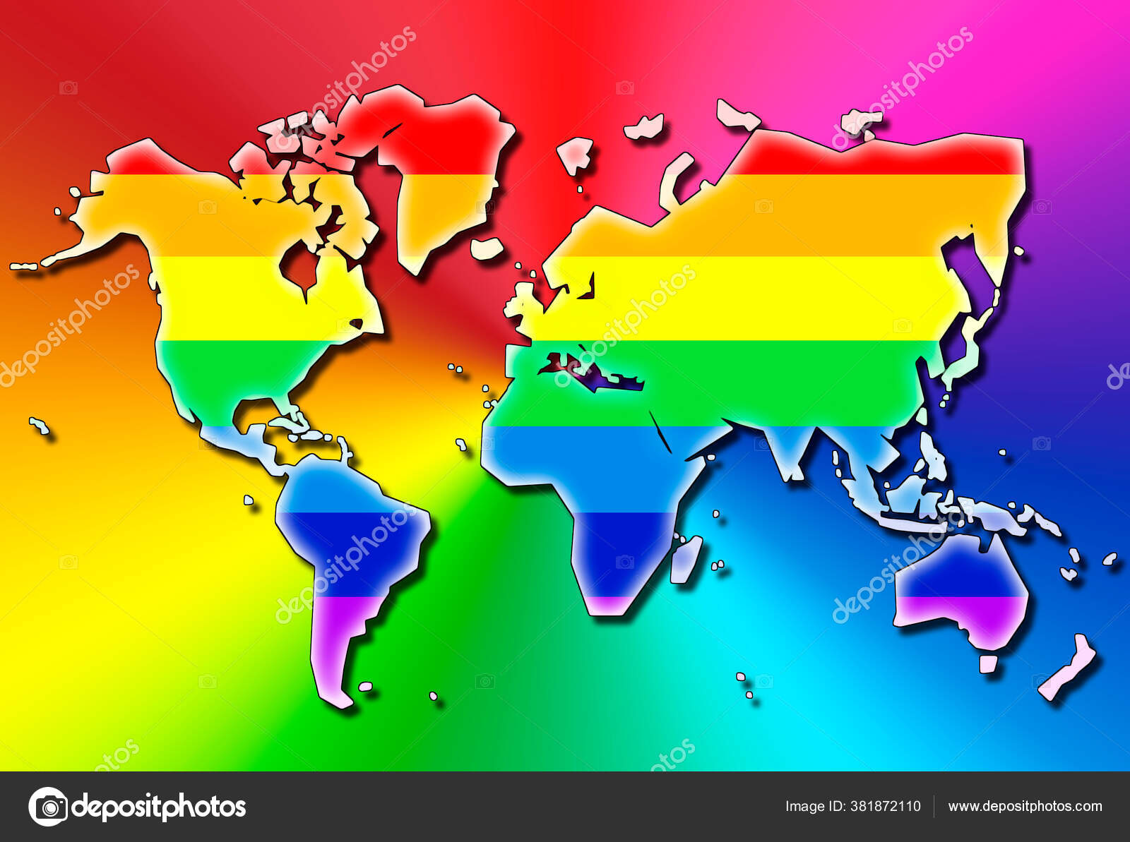 Map World Rainbow Colors — Stock Photo © Raydar #381872110