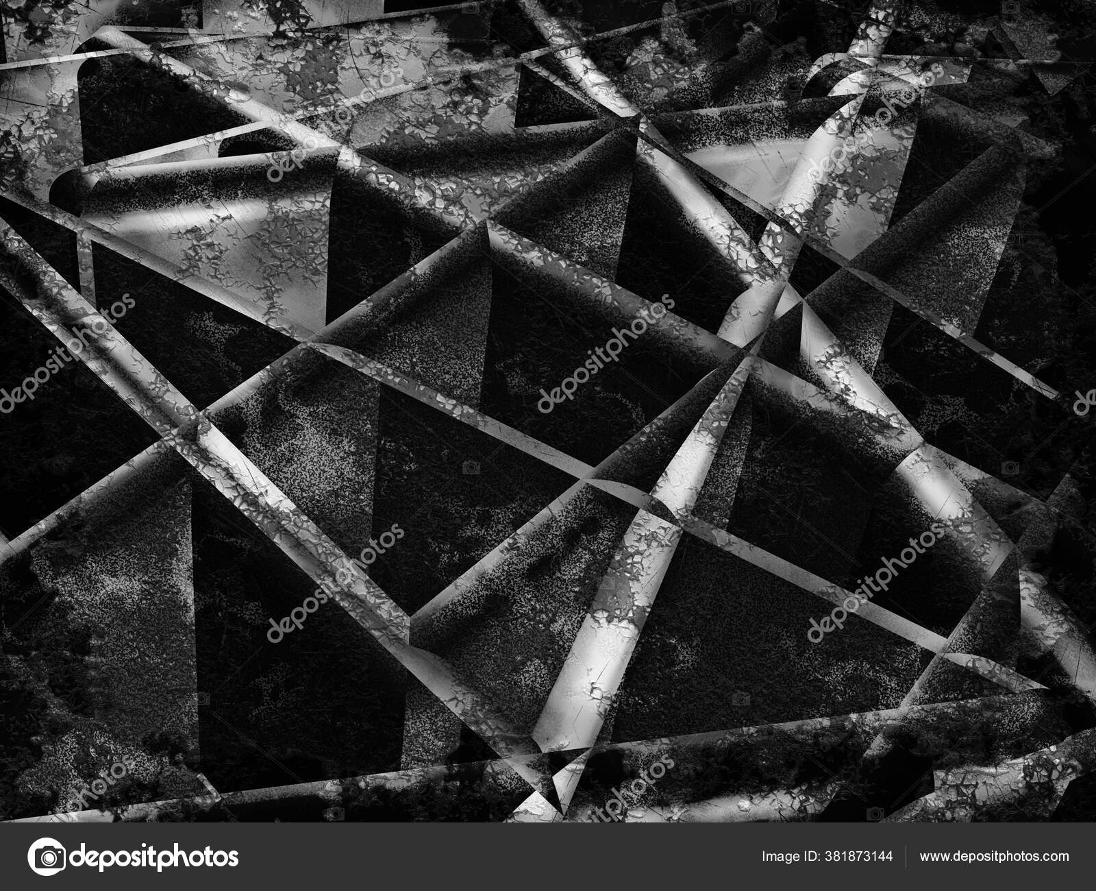 Derelict Corroded Architectural Structure Abstract Black White — Stock ...