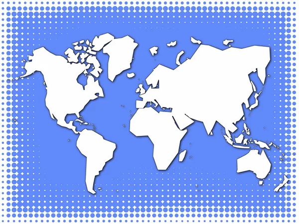 Simple Colored Map Of The World