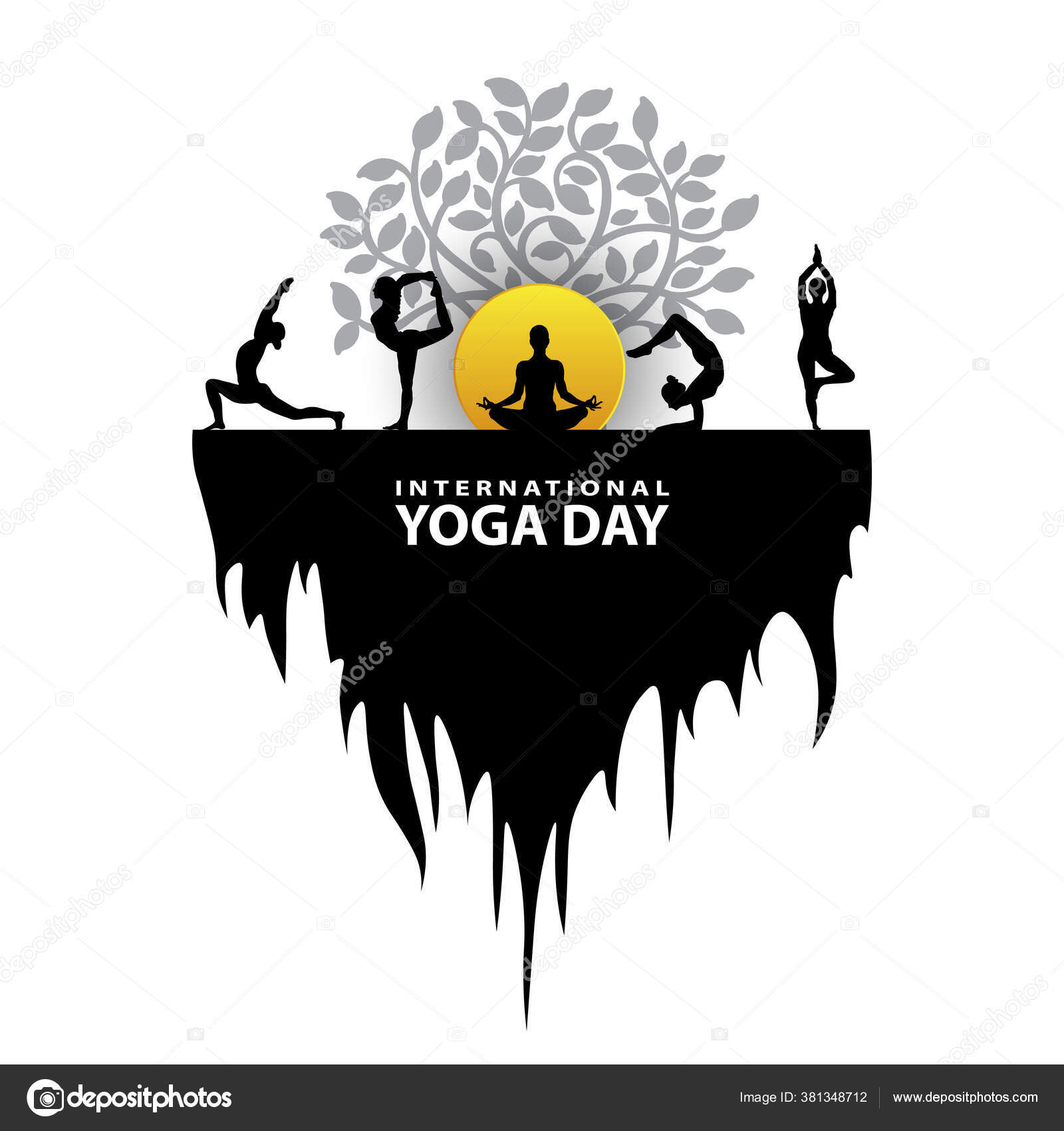 June International Yoga Day Paper Cut Yoga Body Posture Human Stock ...