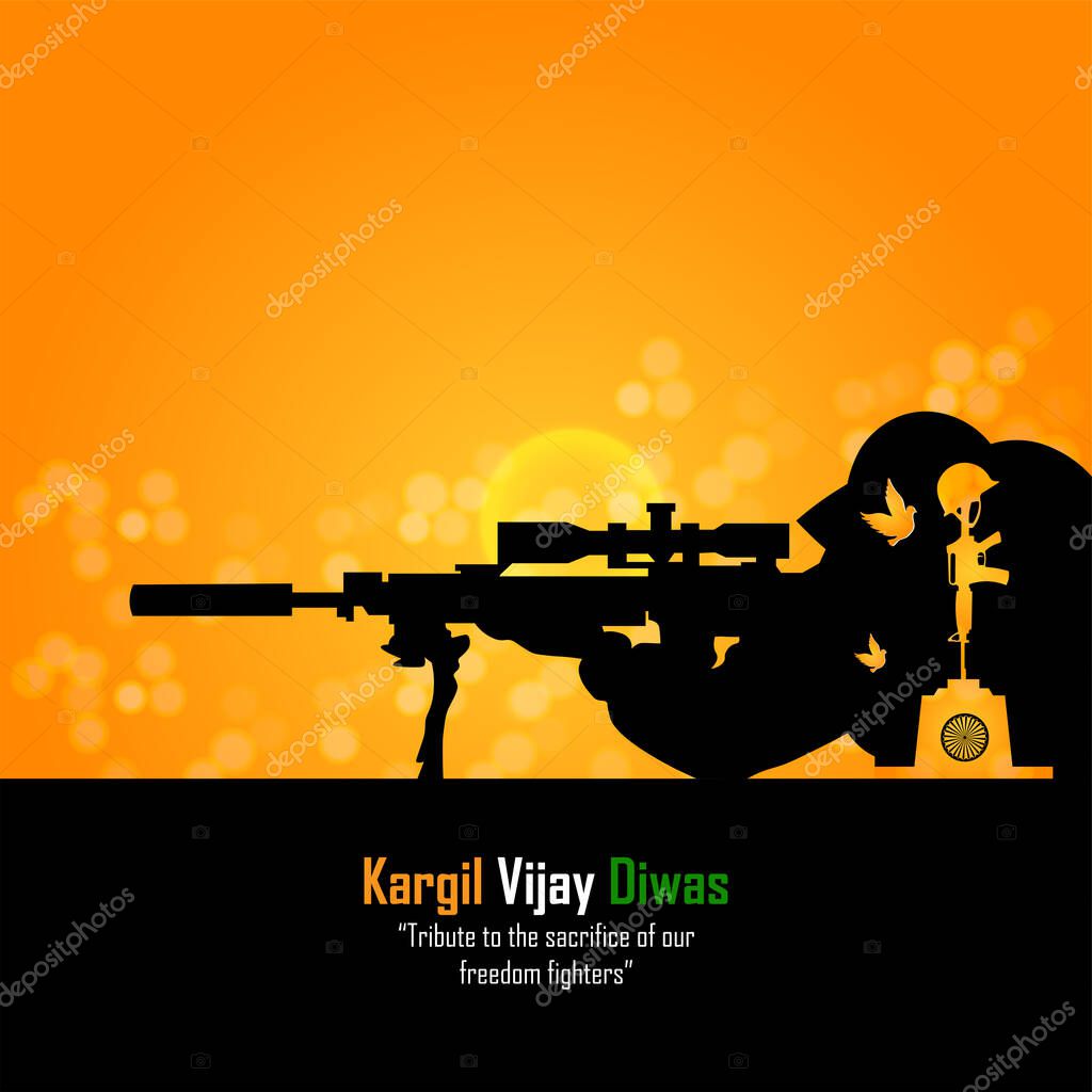 ilustraci n de siluetas de soldados concepto abstracto para Kargil Vijay Diwas, bandera o cartel ...