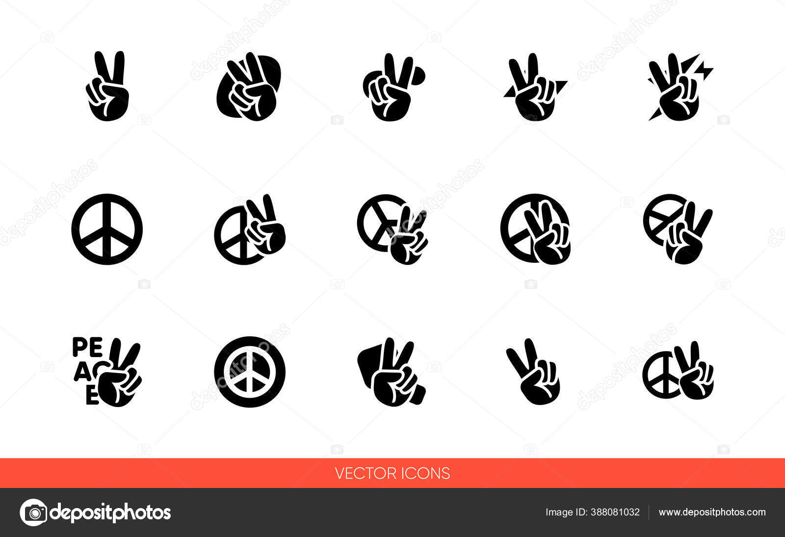 Signo De La Paz Con La Mano En Blanco Y Negro Signo De Paz De Mano