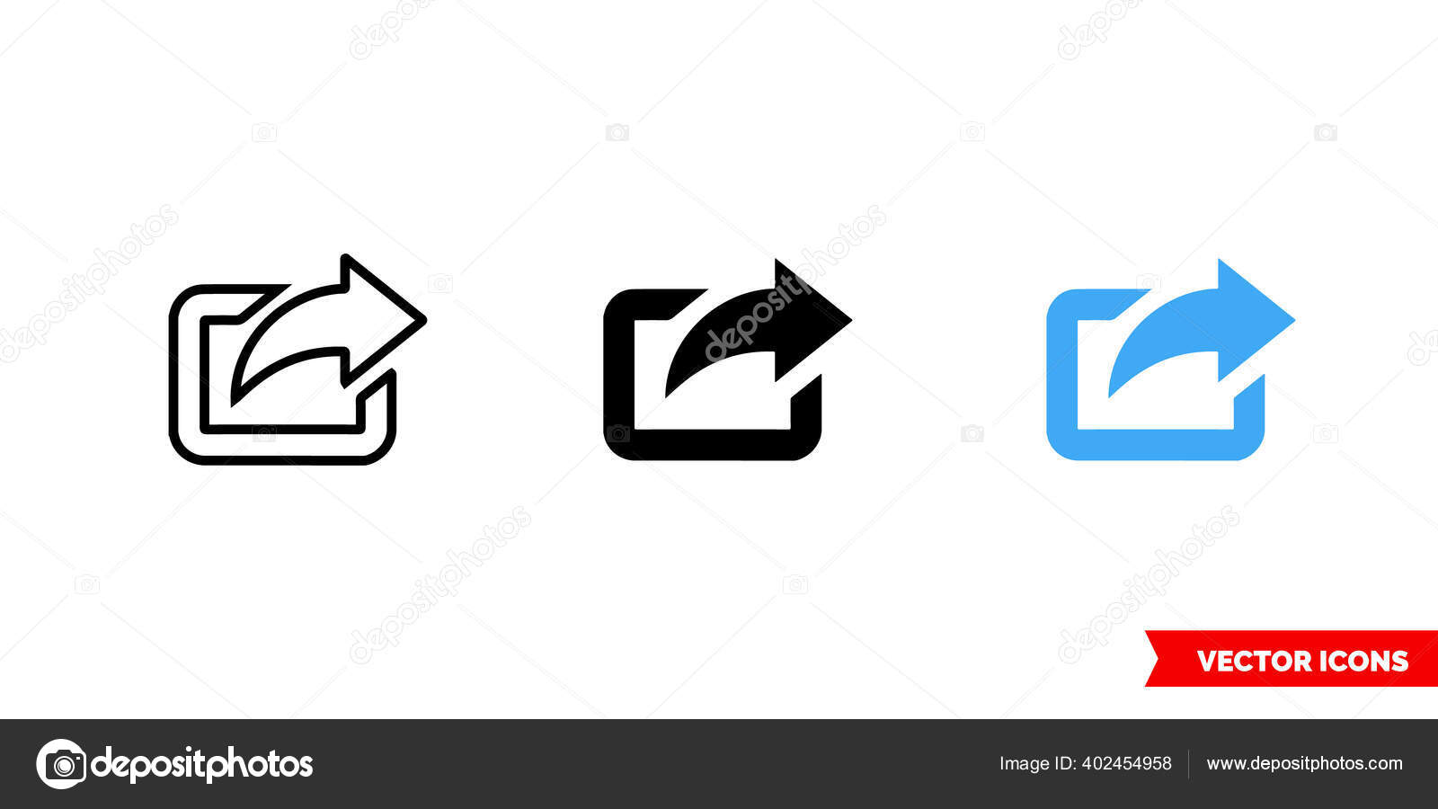 Export symbol icon of 3 types color, black and white, outline. Isolated ...