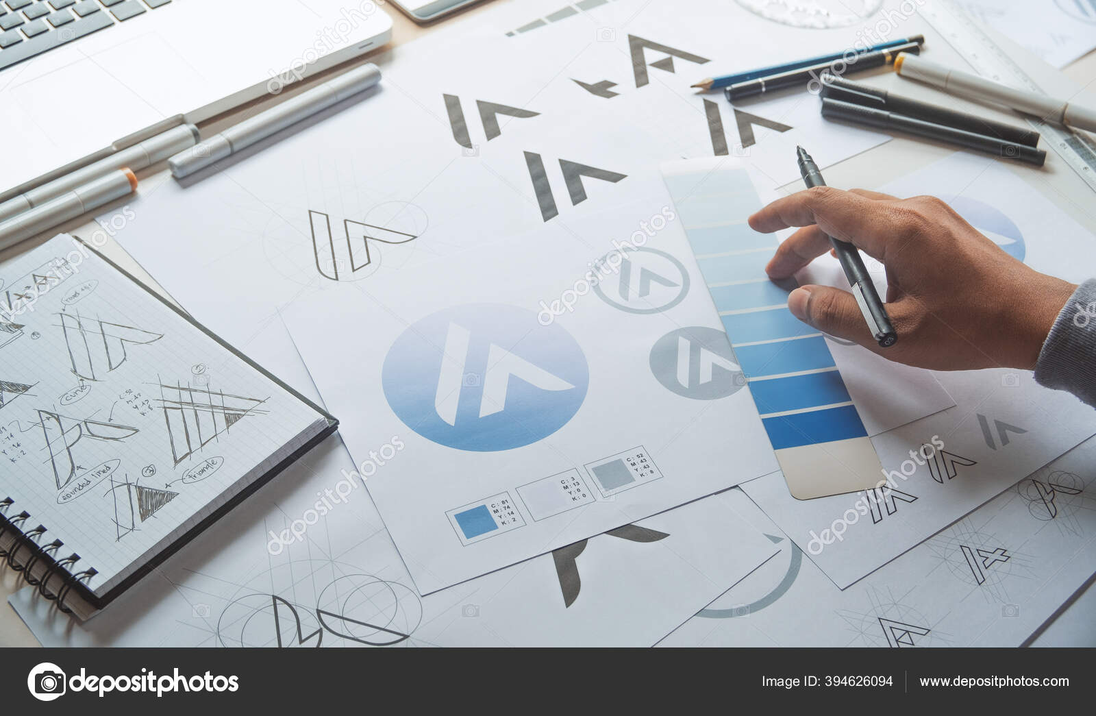 Graphic Designer Development Process Drawing Sketch Design Creative ...