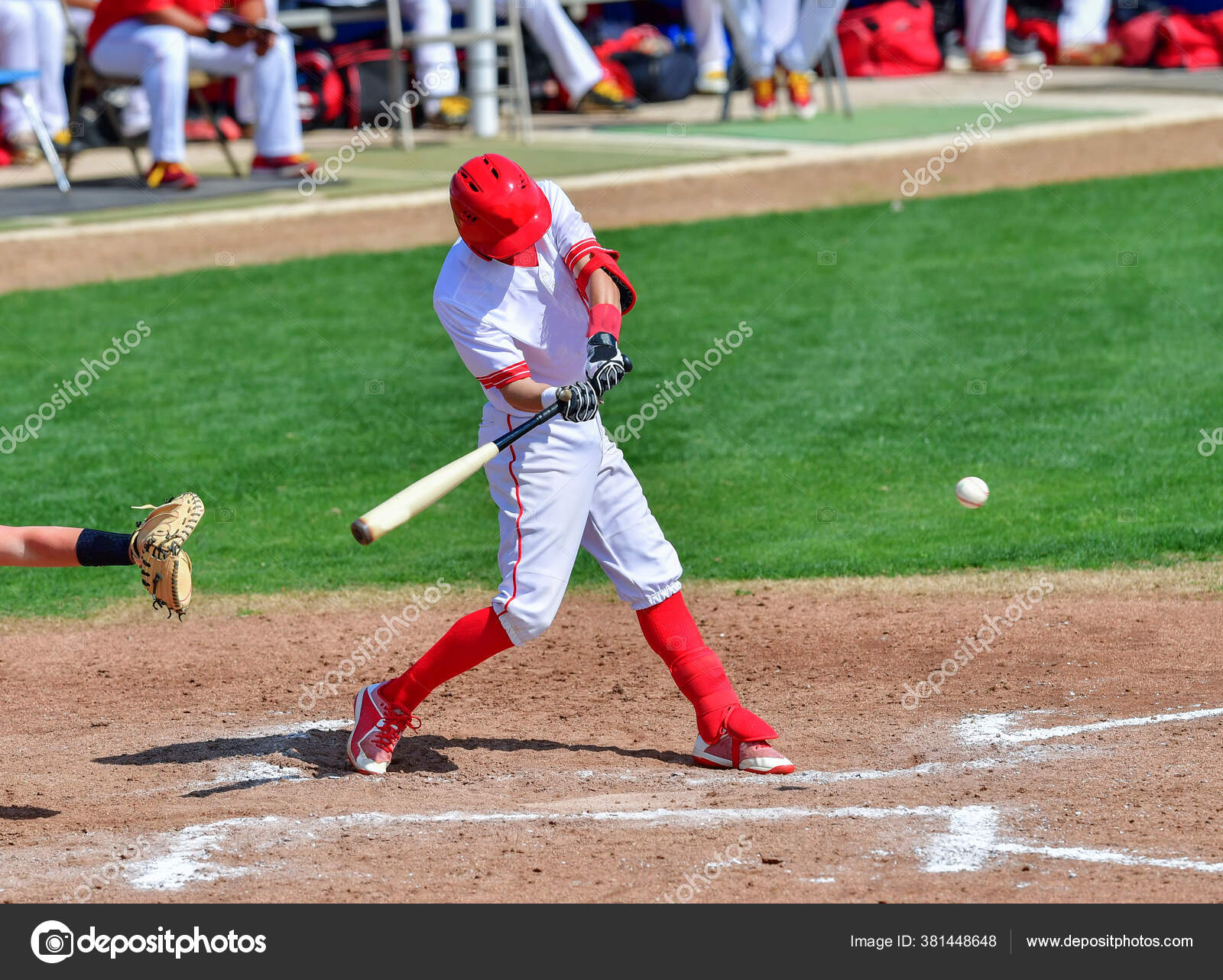Baseball Player Action Baseball Game — Stock Photo © jbcalom #381448648