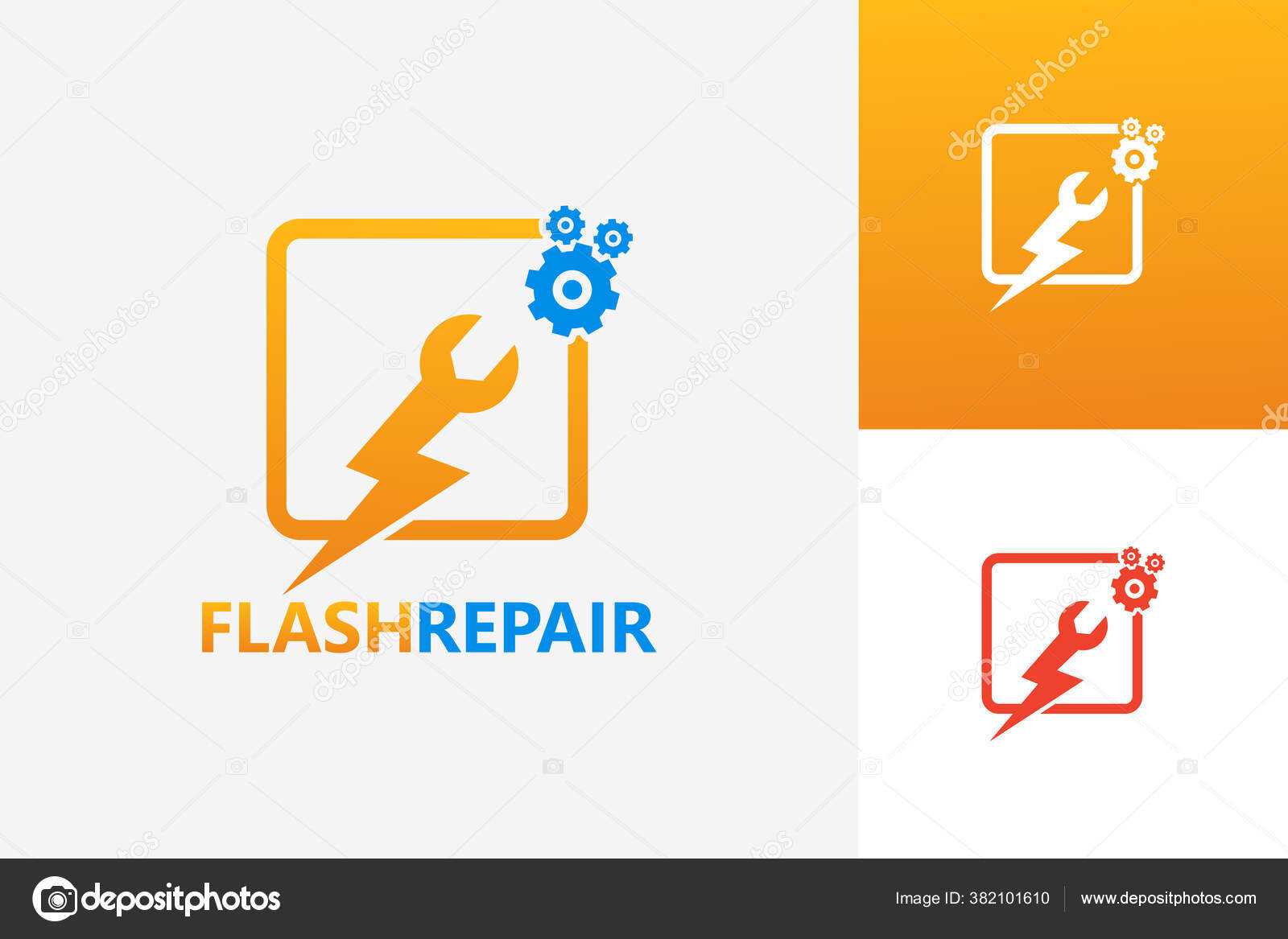 Flash Repair Logo Template Design Vector Emblem Design Concept Creative ...