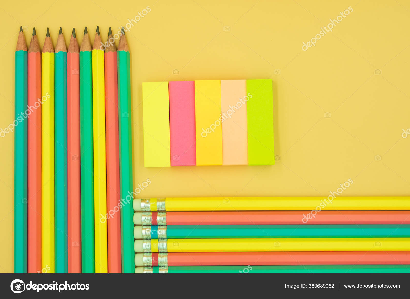 Many Pencils Come Many Colors Tip Pencils Have Eraser Paired Stock ...