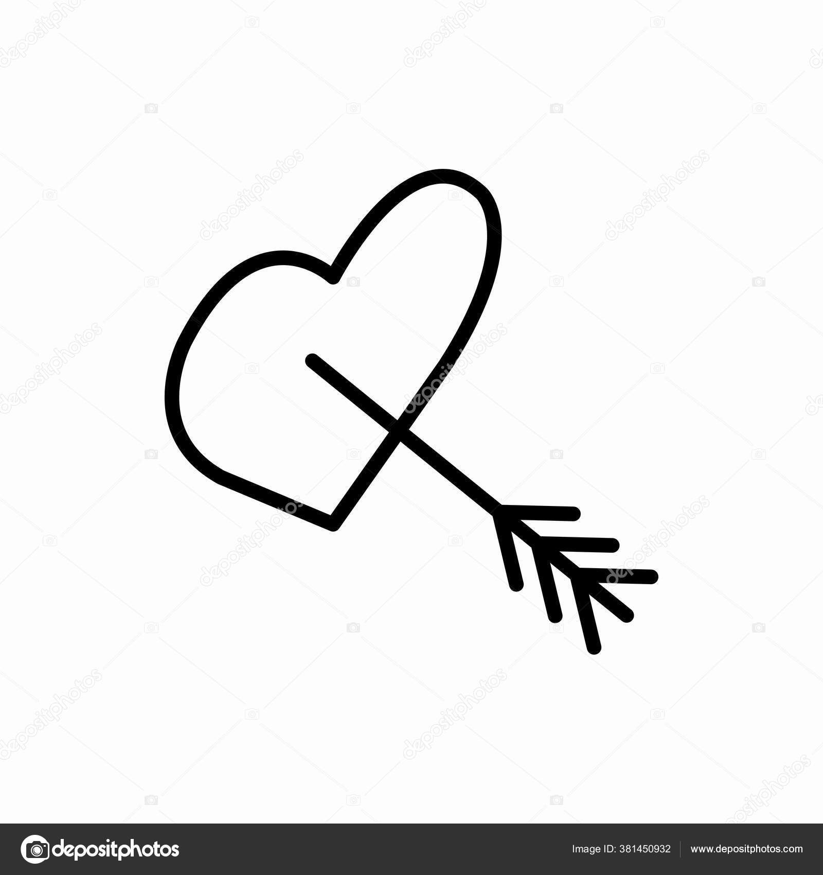 Outline Arrow Heart Icon Arrow Heart Vector Illustration Symbol Web ...