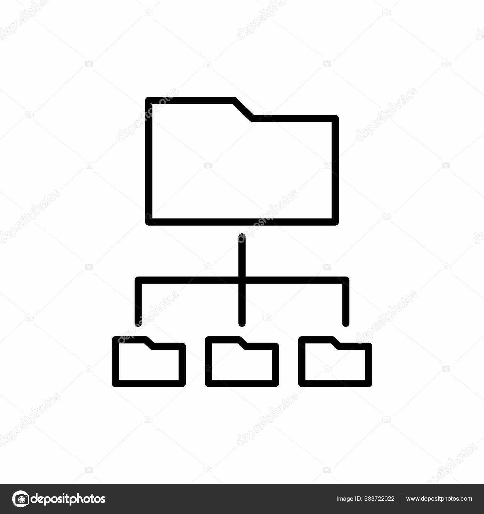 Outline Connected Folder Icon Connected Folder Vector Illustration ...