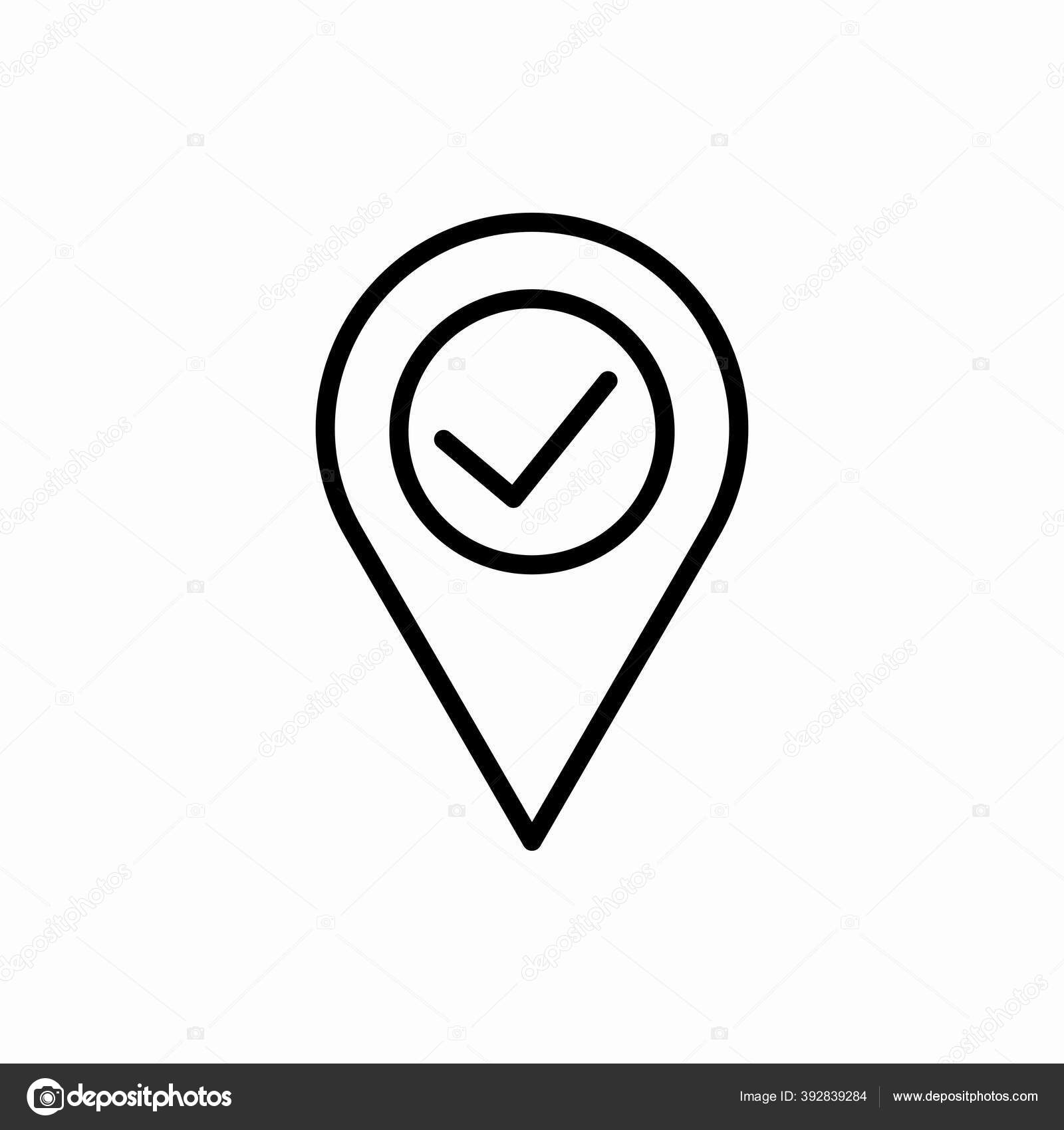 Outline Location Check Icon Location Check Vector Illustration Symbol ...